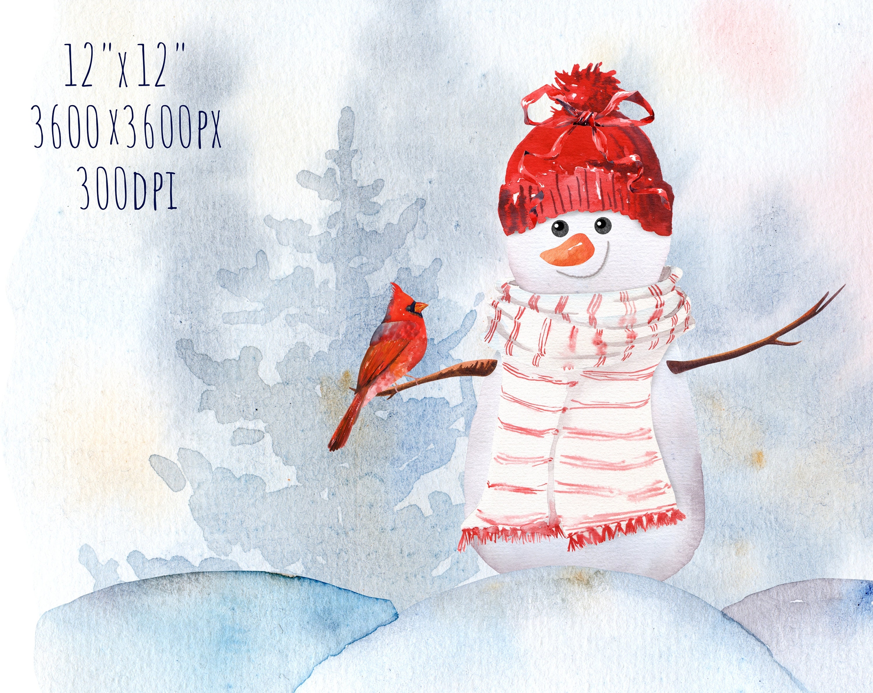 Watercolor Christmas Digital Paper, 12 Seamless Patterns. Handpainted ...