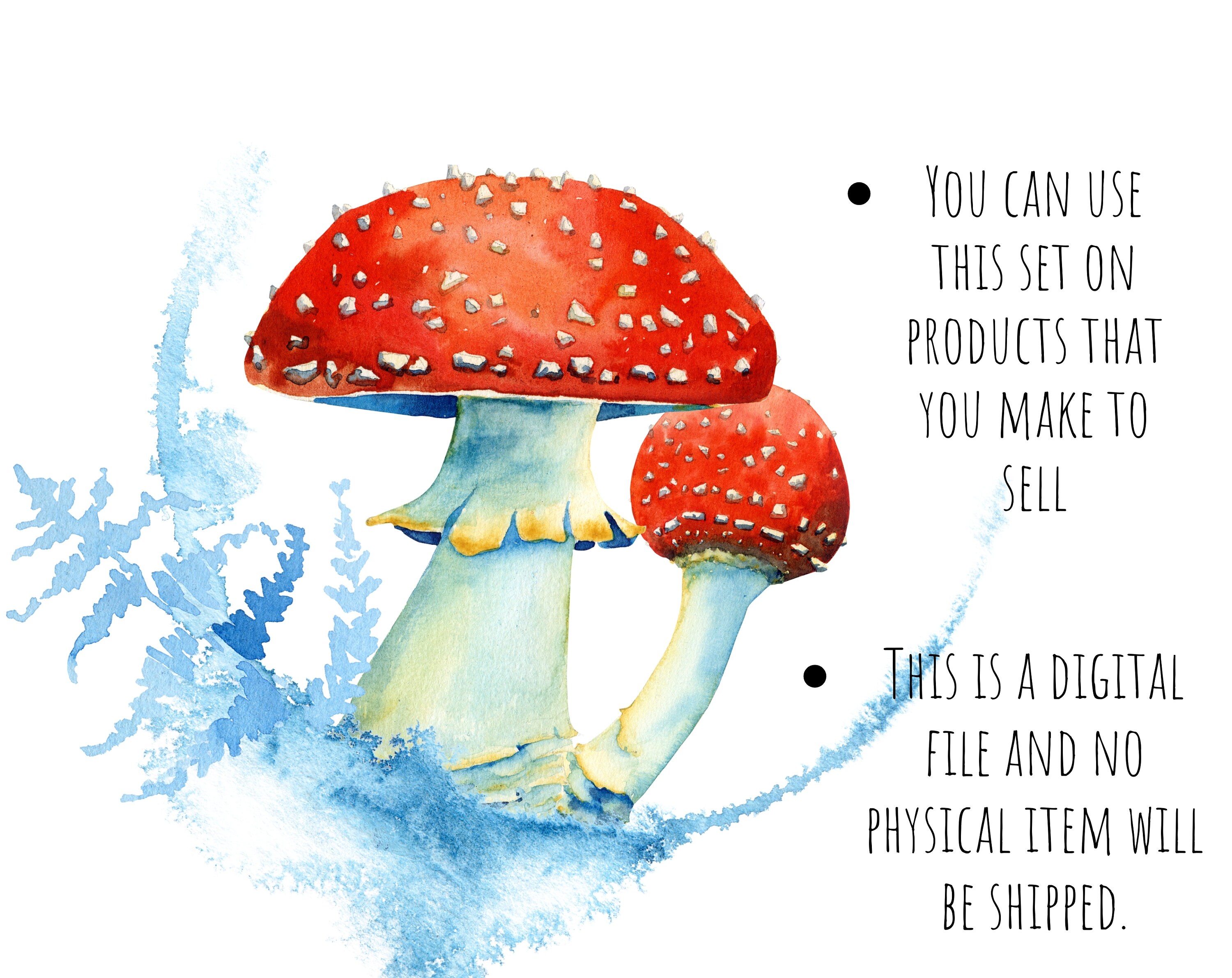 Watercolor Mushroom Clipart Forest Autumn Clipart - Etsy
