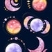 Watercolor Astronomy Clipart, Handpainted Celestial Set: Moon, Planets ...