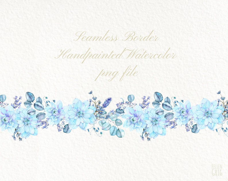 Watercolor Floral Clipart, Blue Dahlia Bouquets, Floral Arrangement ...