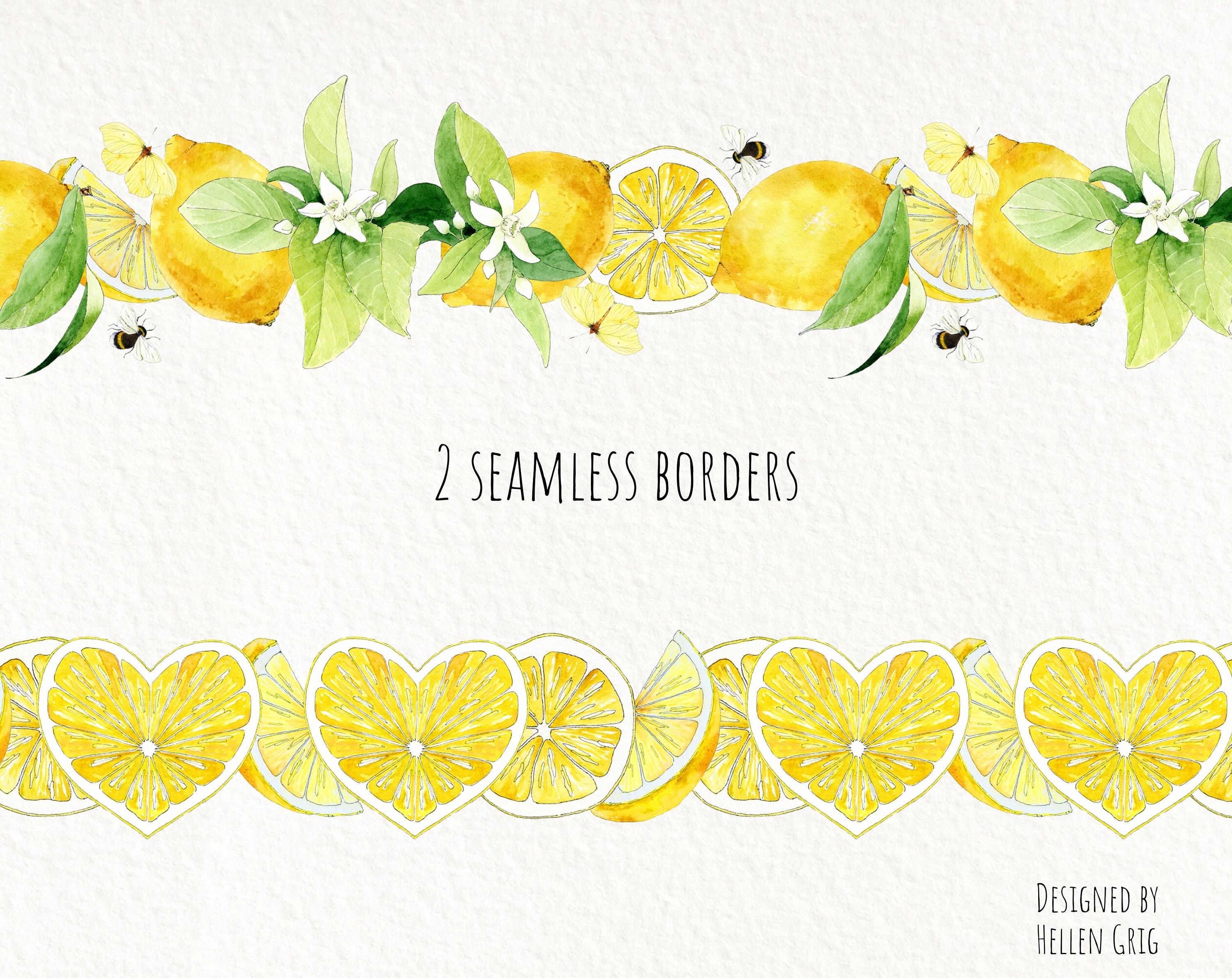 Watercolor Lemon Clipart Handpainted Bright Summer Fruit. Png - Etsy