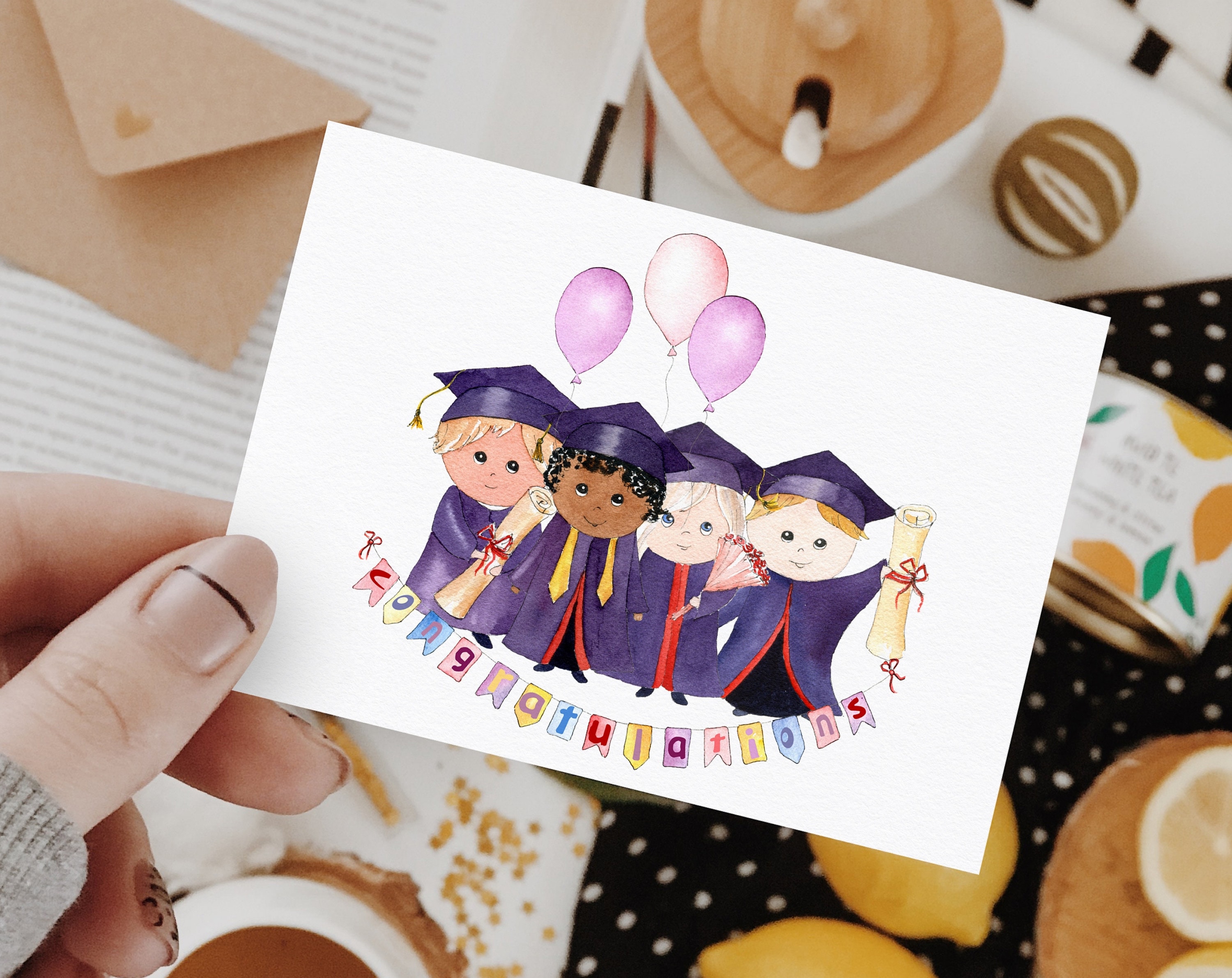 Graduation Clipart. School and University Clip Art. Student Handpainted ...