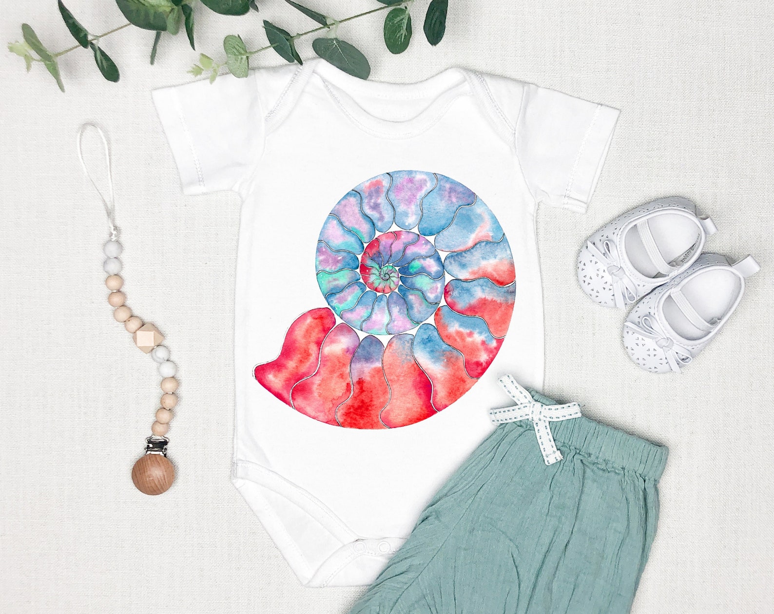 Watercolor Nautilus Shell Clipart, Handpainted Sea Set. Printable Files ...