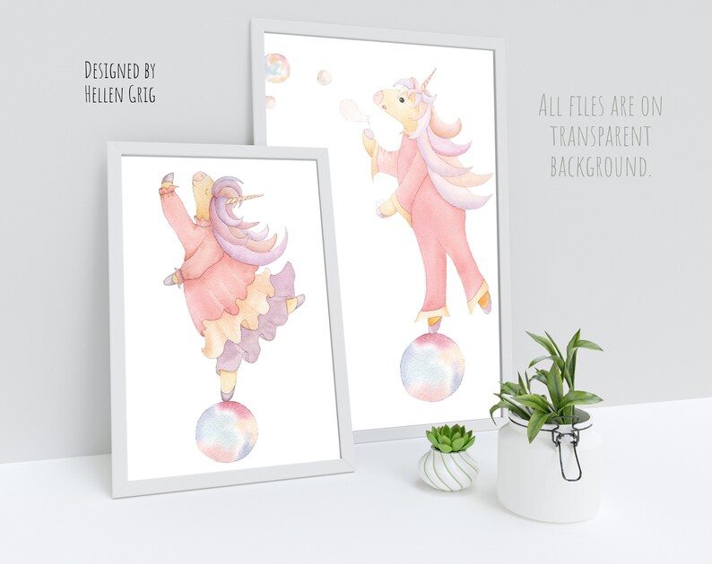 Unicorn Clipart, Handpainted Watercolor Pastel Unicorn Clip Art for ...