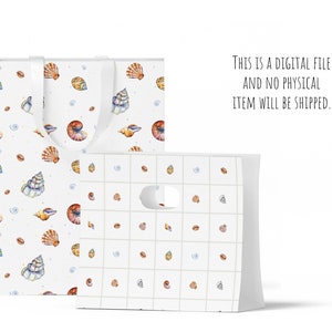 Watercolor Seashell Digital Paper, 12 Seamless Patterns. Nautical ...