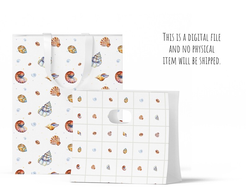 Watercolor Seashell Digital Paper, 12 Seamless Patterns. Nautical ...