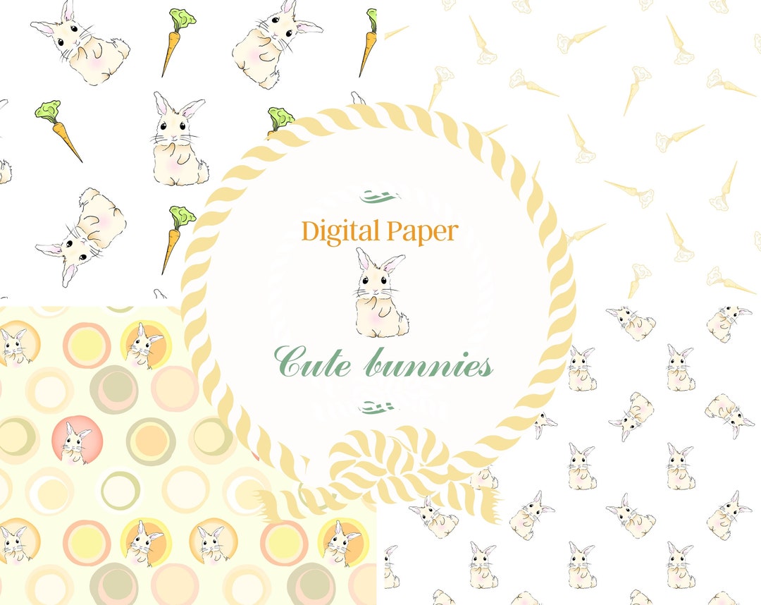Easter Bunny Seamless Pattern: Pastel Digital Paper (download) - Etsy