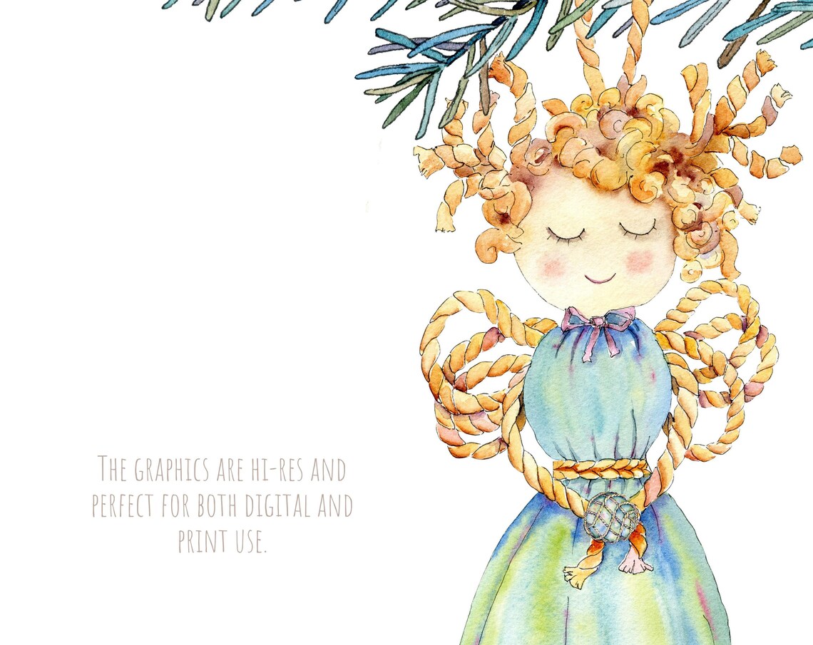 Watercolor Boho Christmas Clipart. Handpainted Winter Clipart. - Etsy