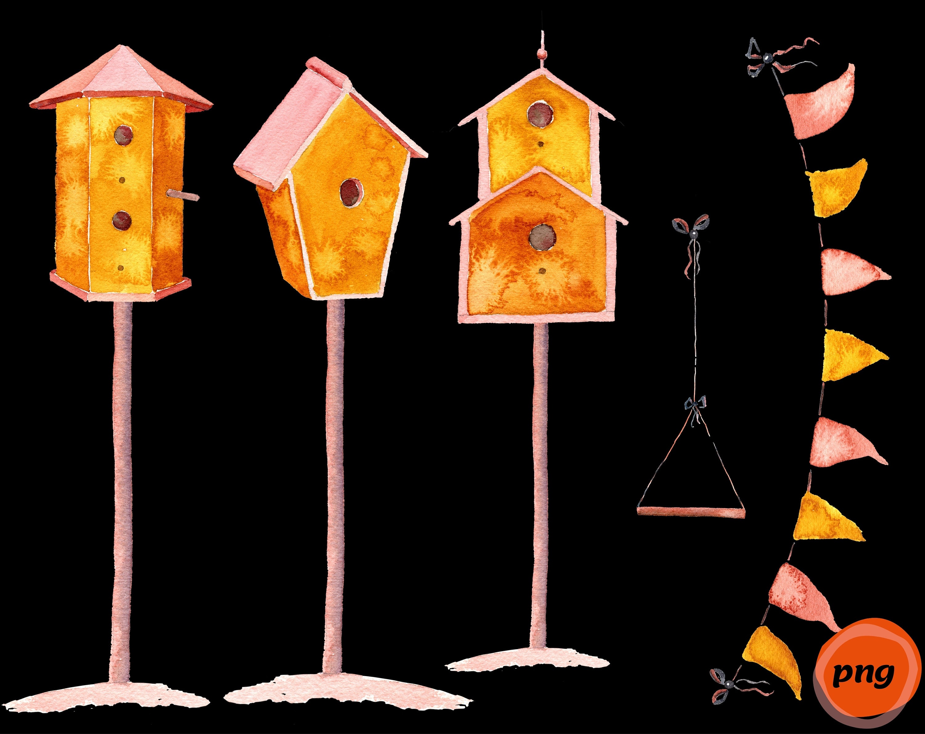 Watercolor Spring Clip Art Handpainted Robin Birds and Bird - Etsy