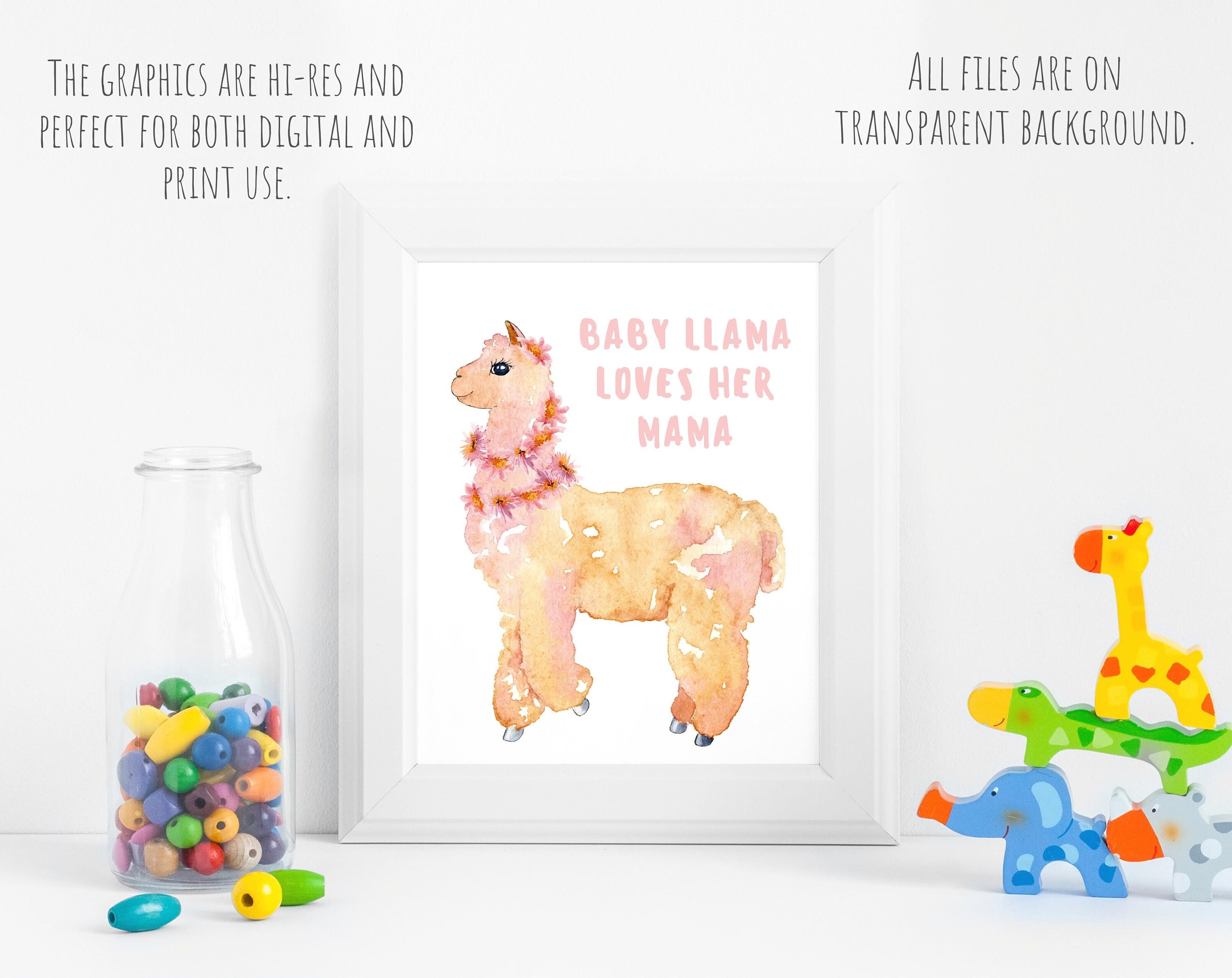 Watercolor Llama Clipart Handpainted Alpaca Clip Art for - Etsy