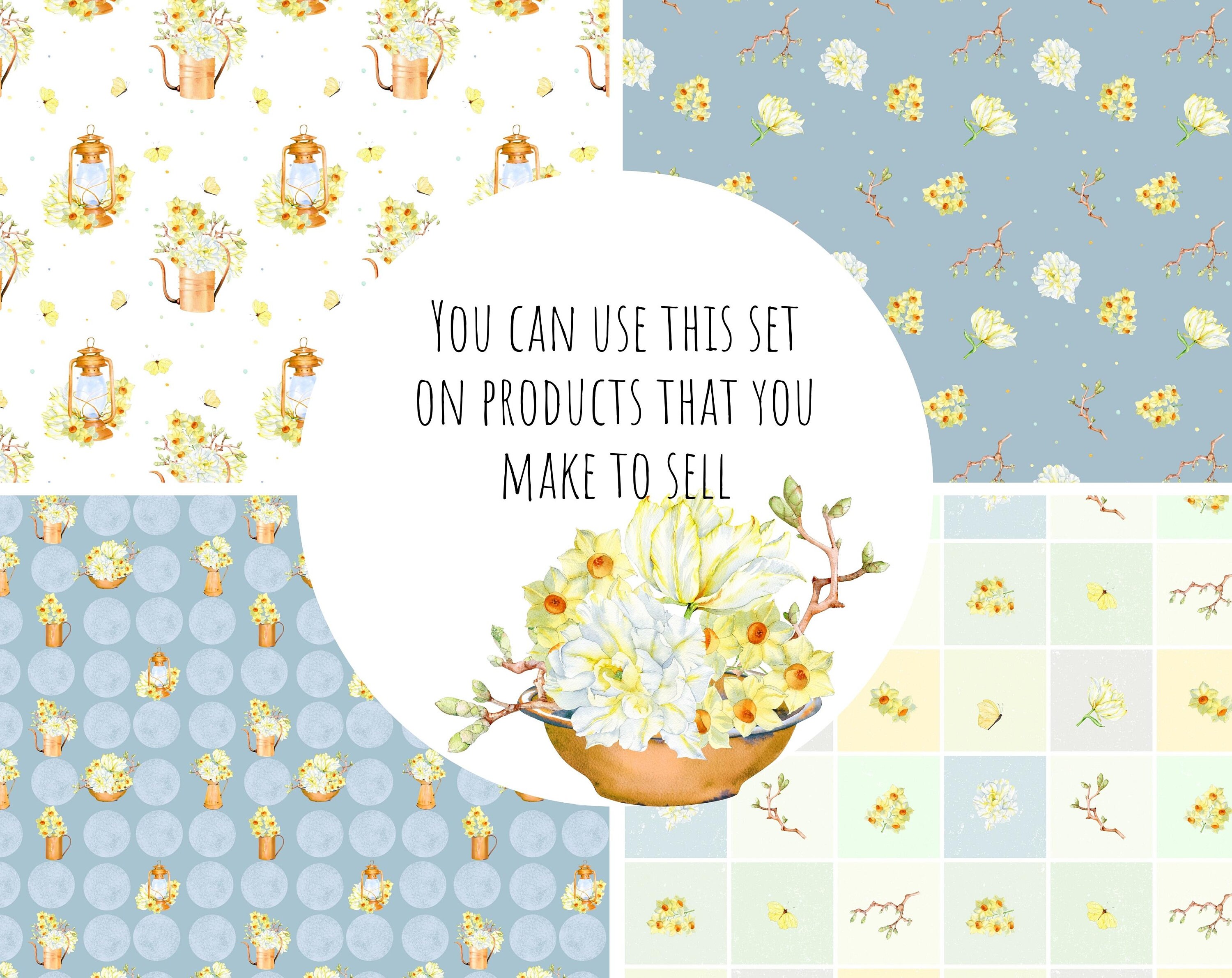 Watercolor Spring Digital Paper 12 Seamless Patterns. - Etsy