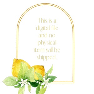 Watercolor Lemon Frame Clipart. Handpainted Bright Summer Fruit. Gold ...