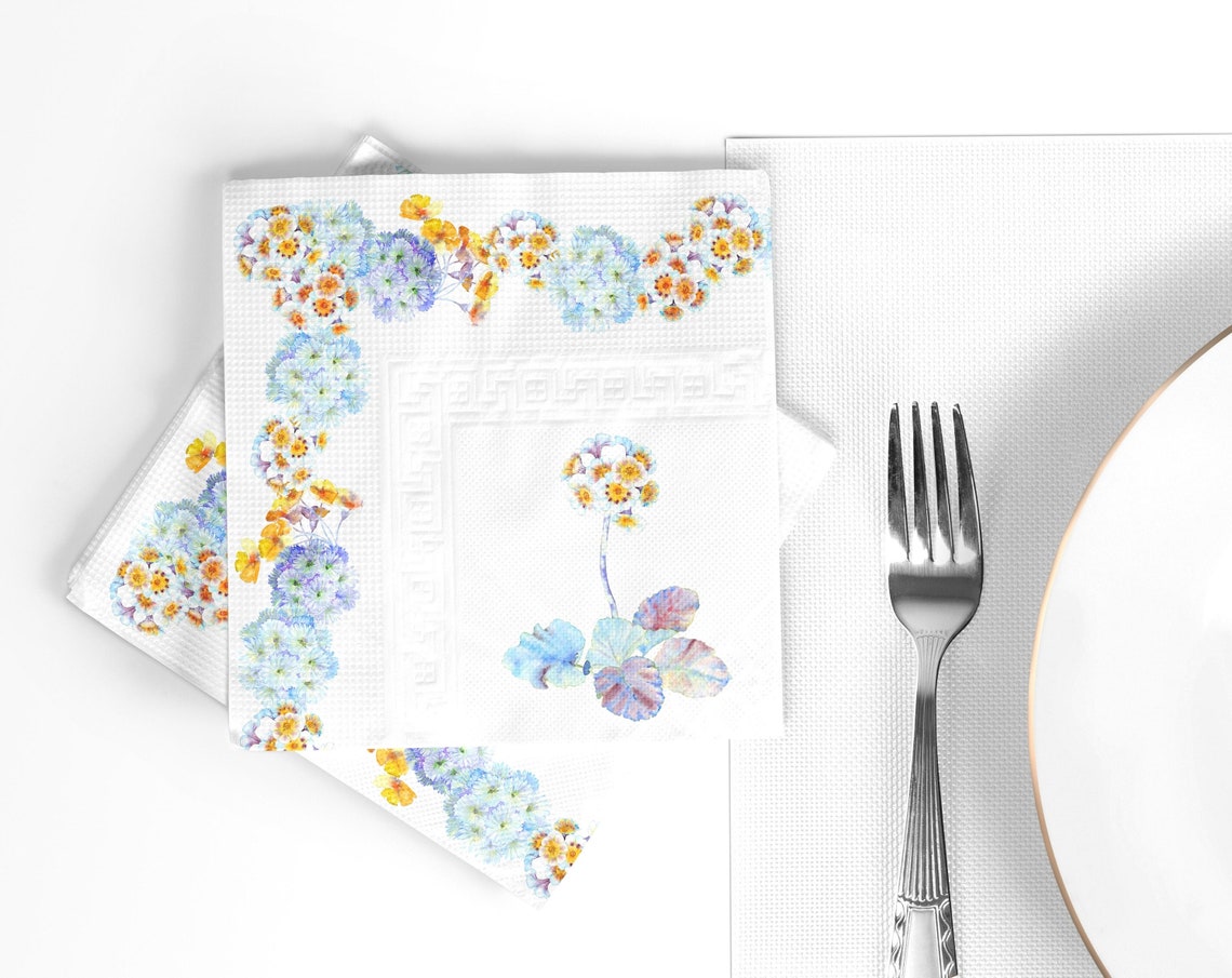 Watercolor Primrose Border Clipart. Spring Seamless Borders. - Etsy