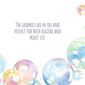 Bubble Watercolor Clipart, Nursery Clipart. Digital Paper, Frames ...