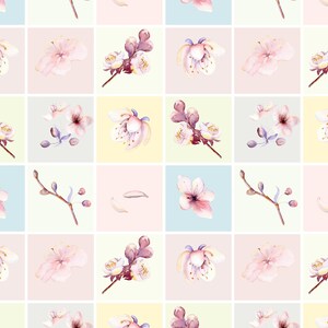Watercolor Sakura Digital Paper, 12 Seamless Patterns. Handpainted ...
