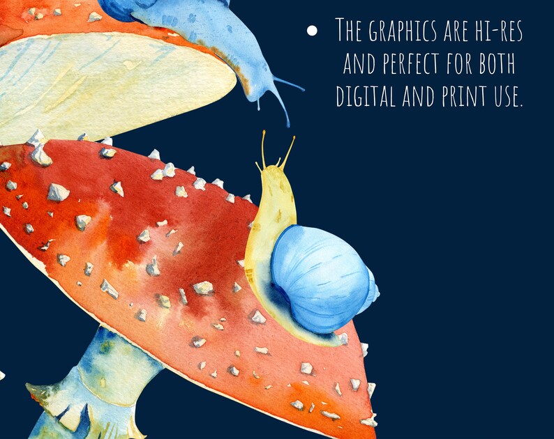 Watercolor Mushroom Clipart Forest Autumn Clipart - Etsy