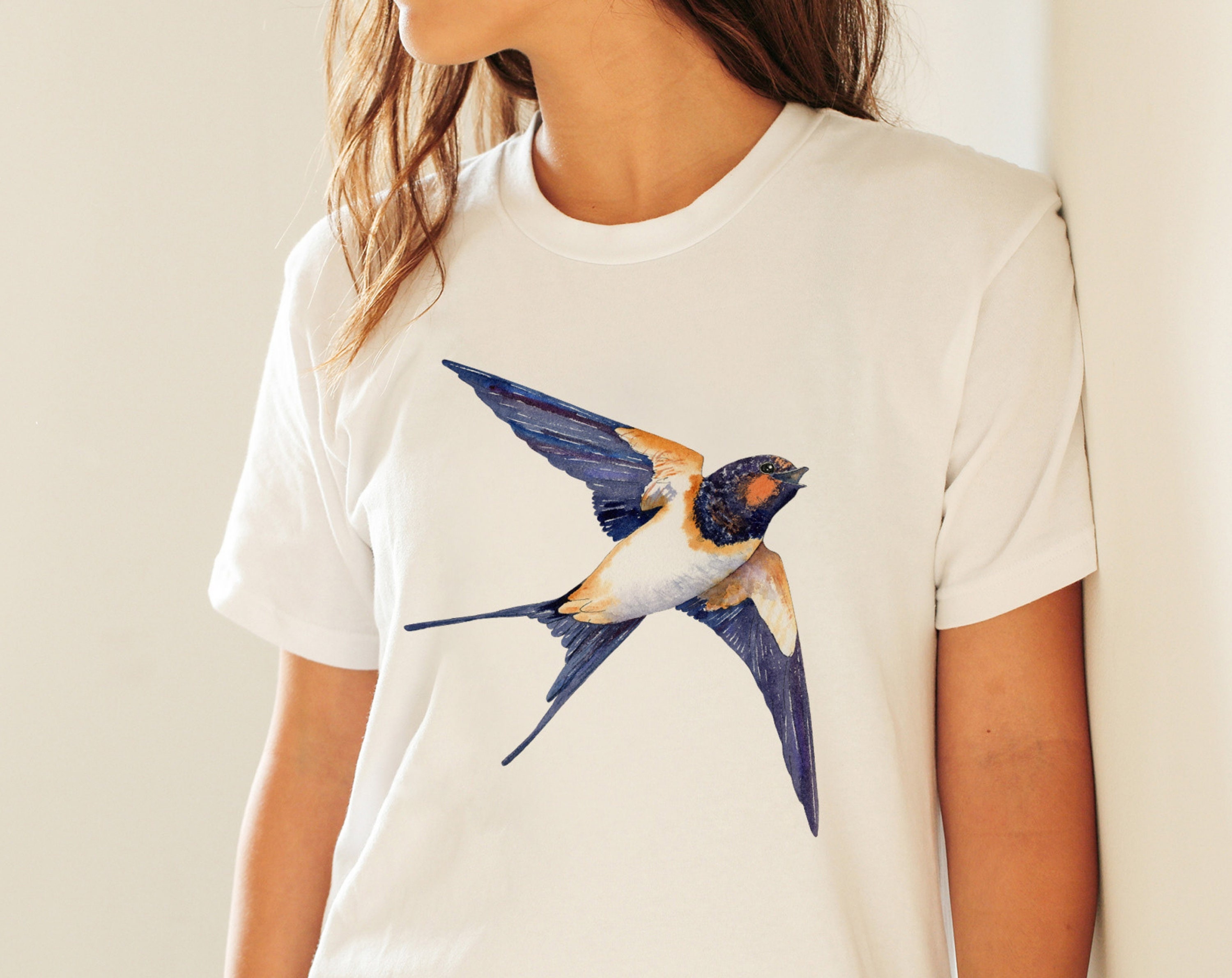 Watercolor Bird Clipart Handpainted Swallow Clip Art. - Etsy