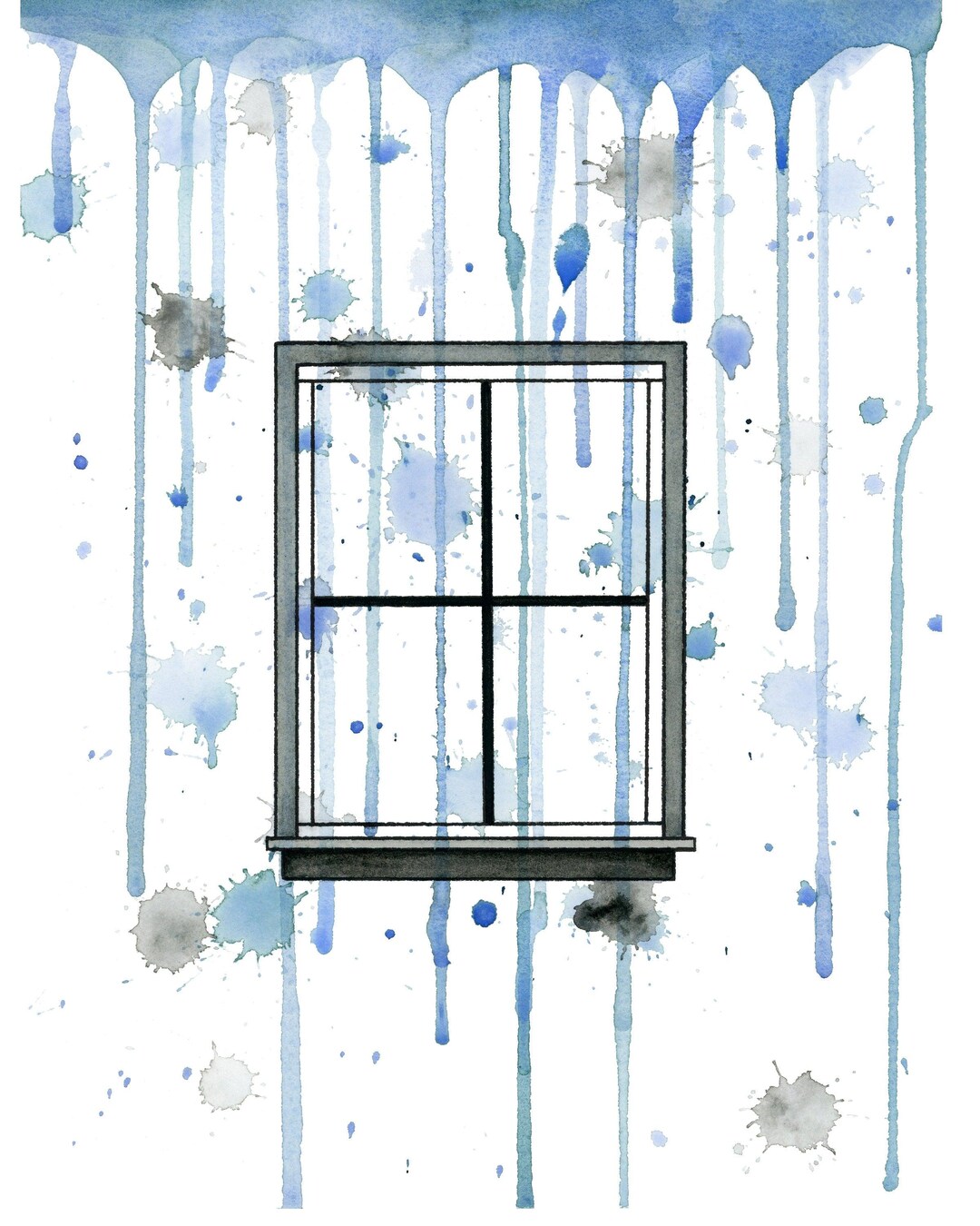 Rainy Window Watercolor Print | Seattle Art - Etsy
