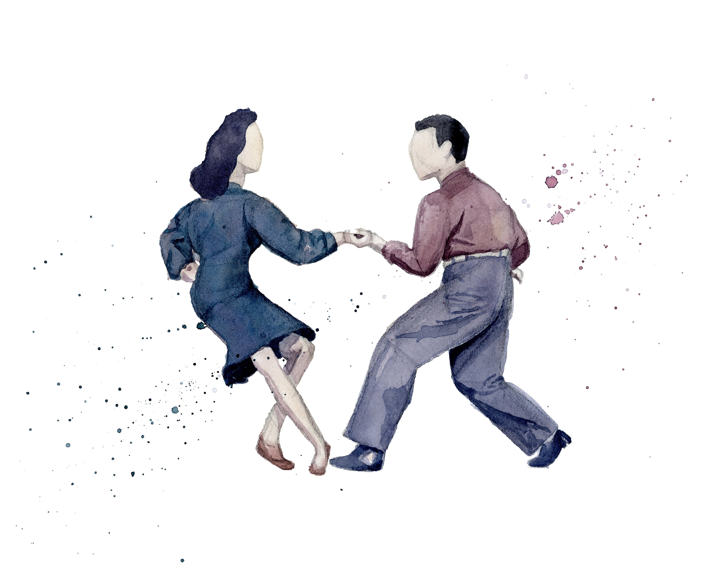 Swing Dance Watercolor Print Jewel Mcgowan and Dean Collins Jazz Dance ...