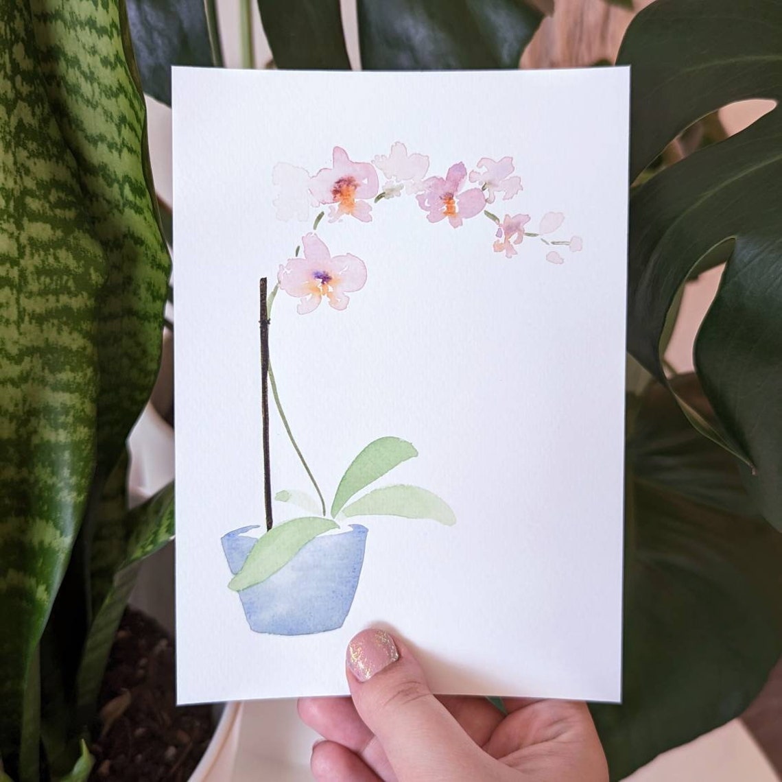 Watercolor Orchid Flower Print - Etsy