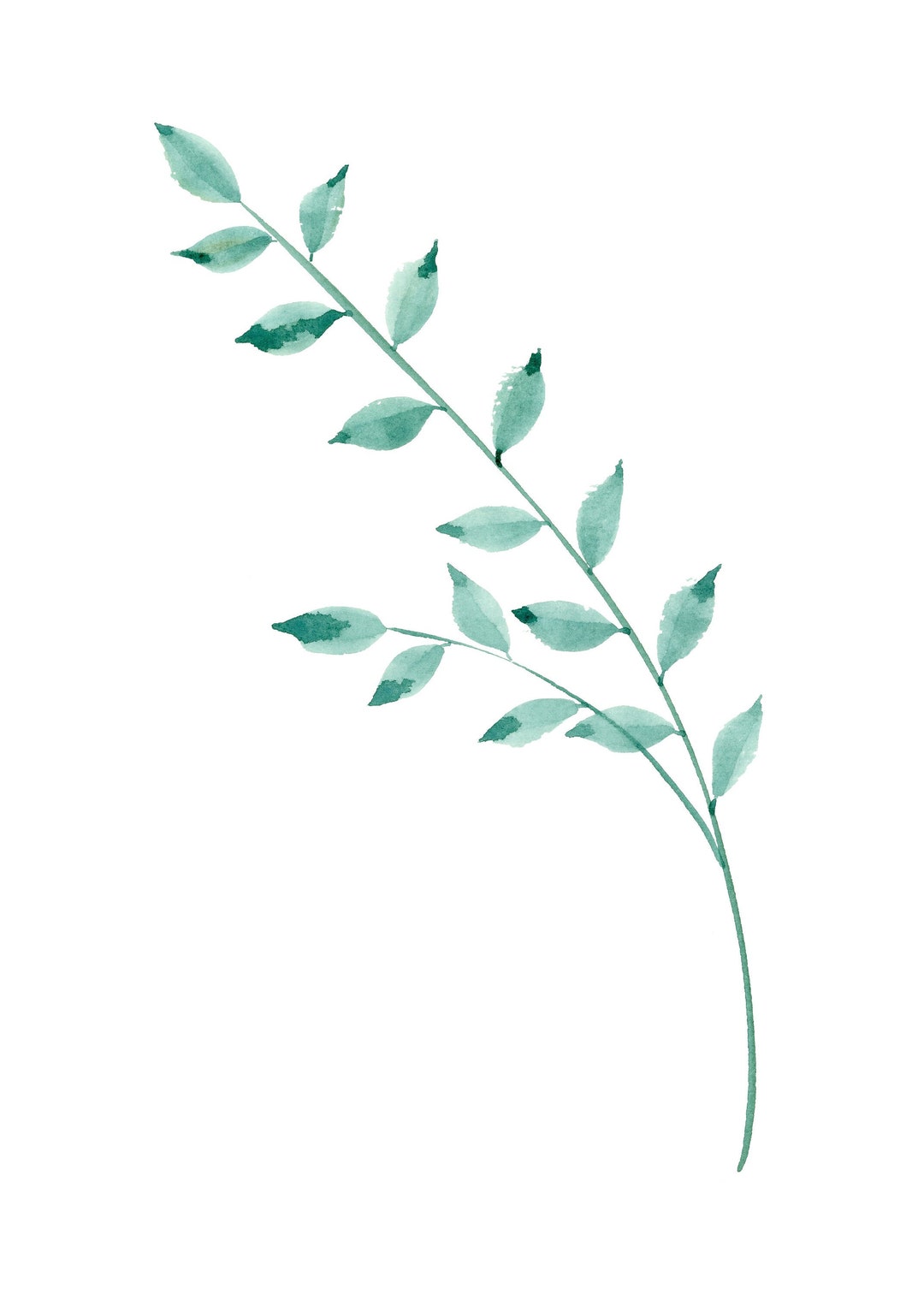 Minimalist Watercolor Branch Print - Etsy