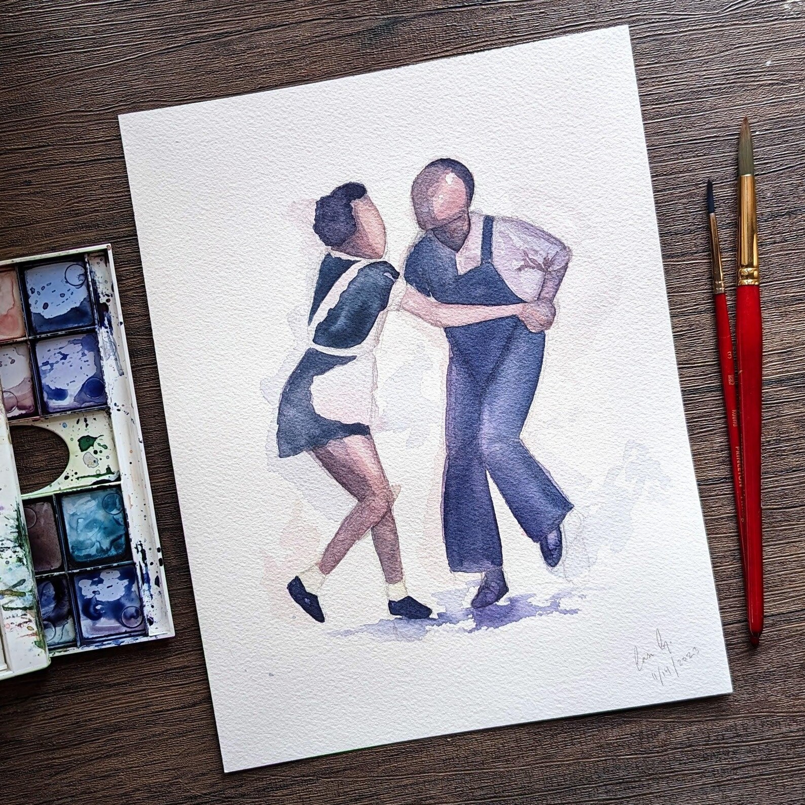 Swing Dance Watercolor Print | Frankie Manning and Ann Johnson | Jazz ...