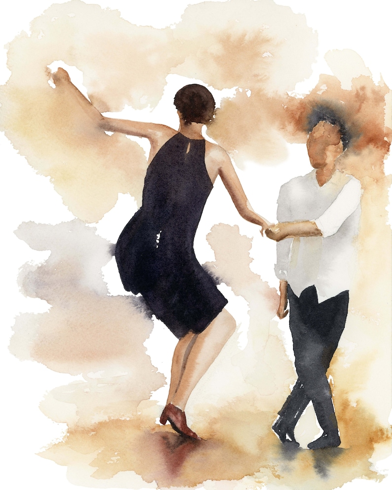 Watercolor Swing Dancing Print - Etsy