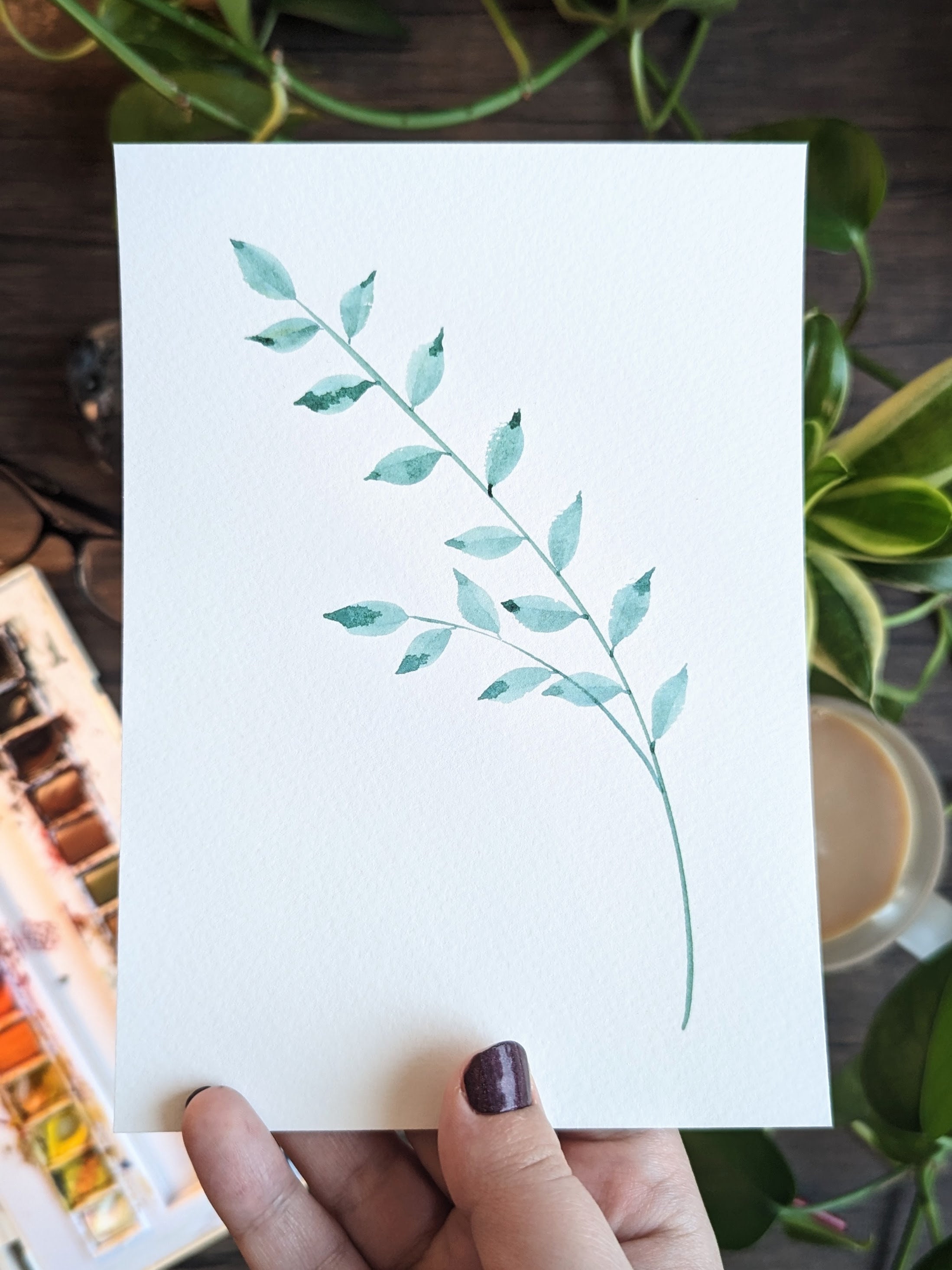 Minimalist Watercolor Branch Print - Etsy