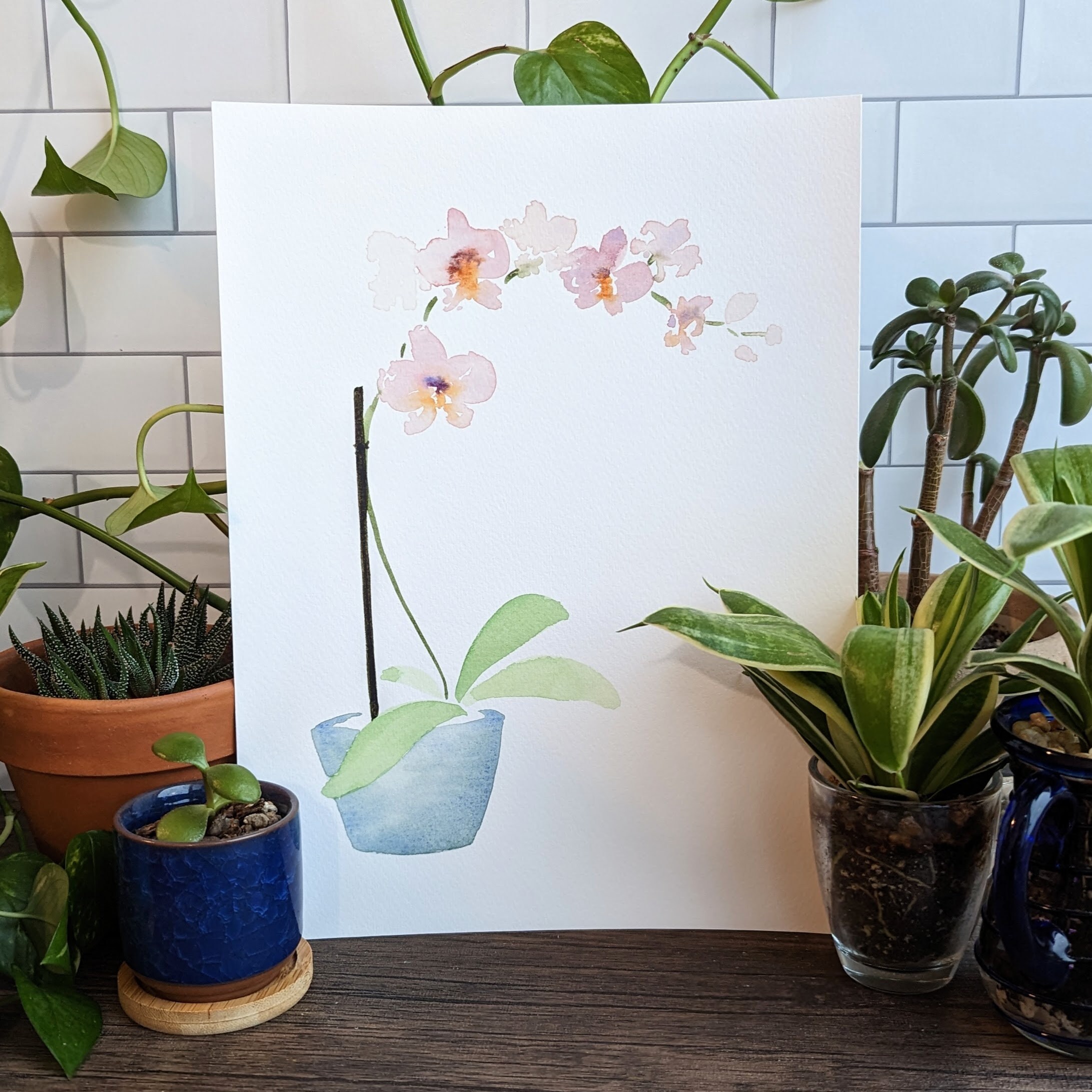 Watercolor Orchid Flower Print - Etsy