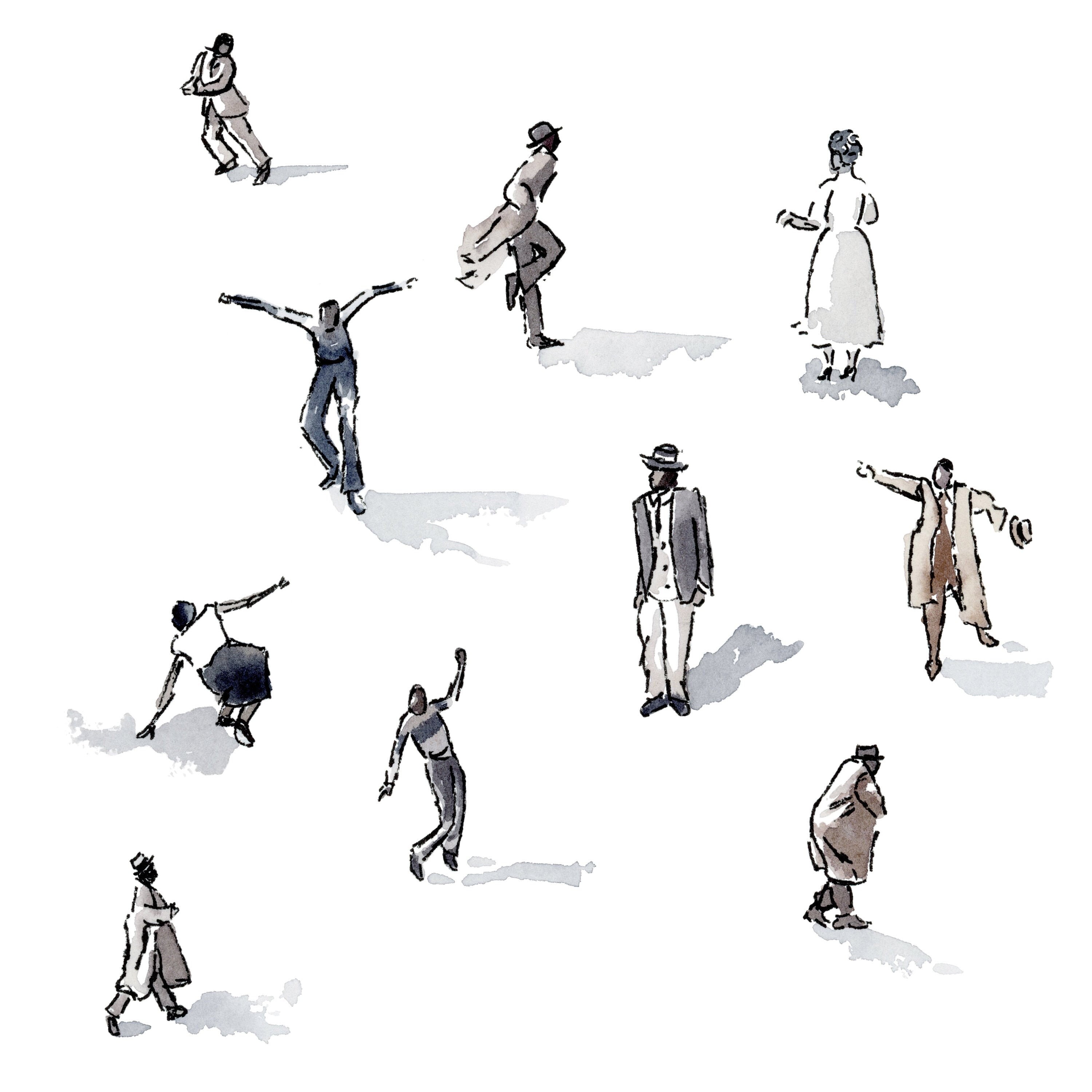 Watercolor Print Bebop Dancers 8x8 Jazz Dance Painting - Etsy