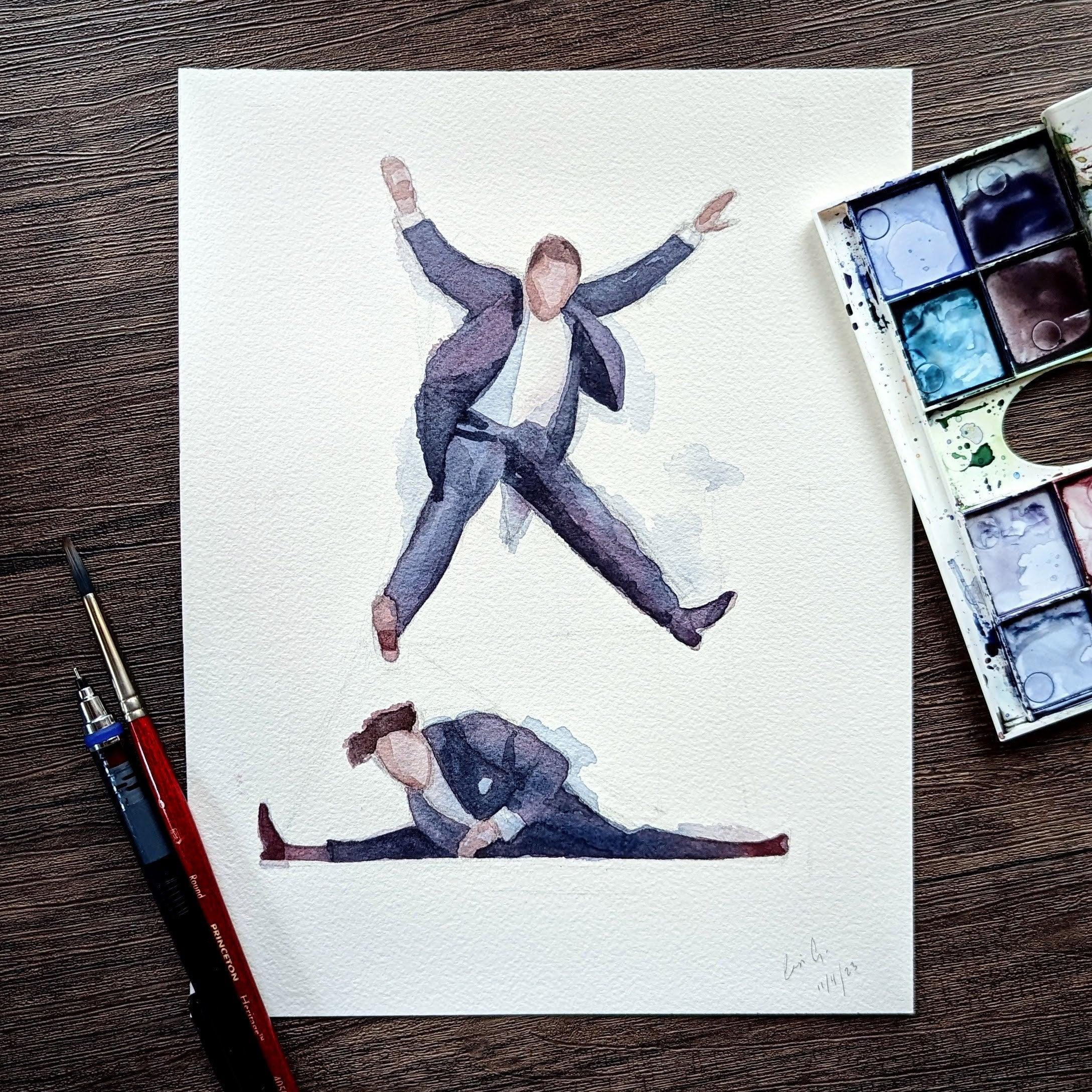 Nicholas Brothers Watercolor Print Tap Dance Jazz Dance - Etsy