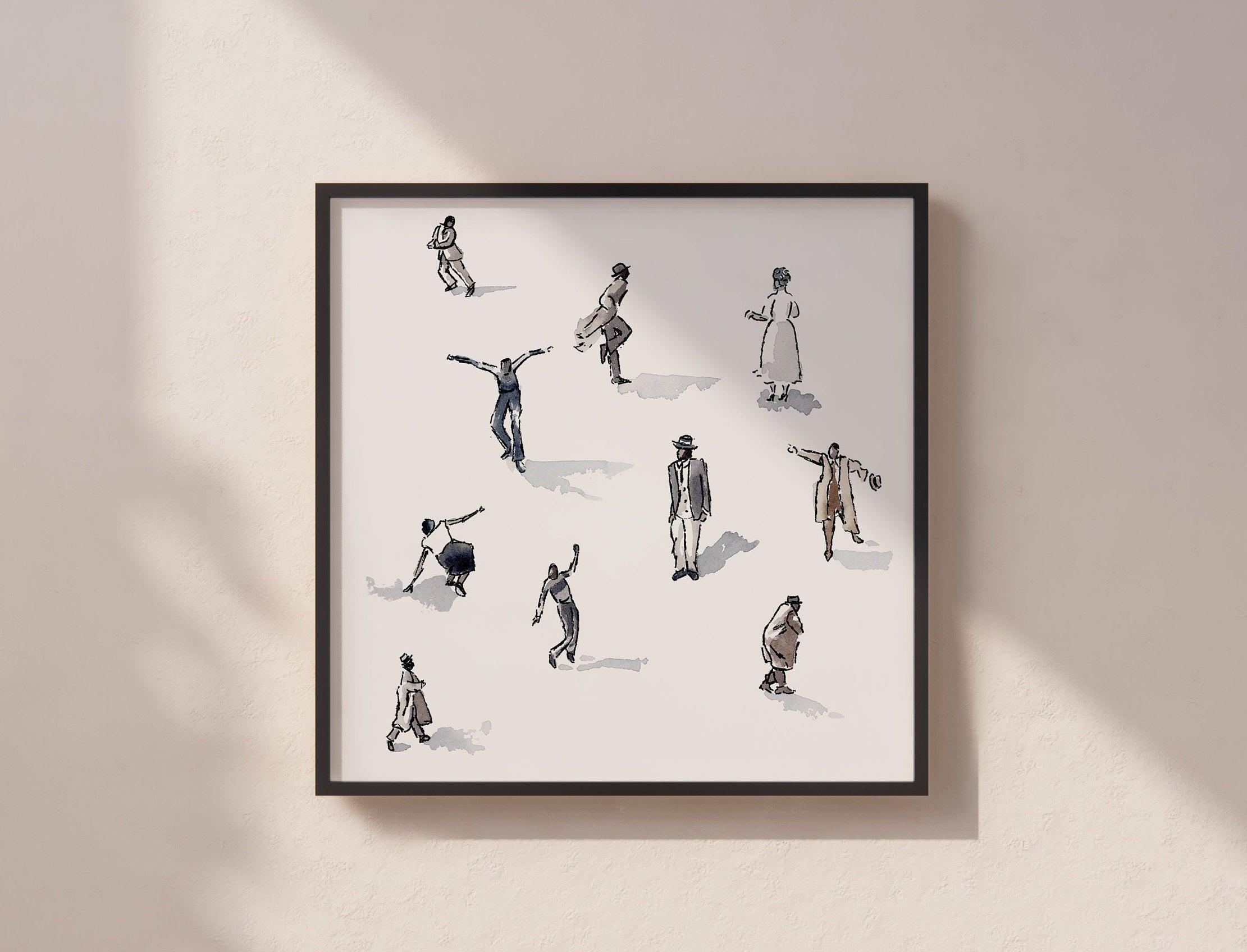Watercolor Print Bebop Dancers 8x8 Jazz Dance Painting - Etsy