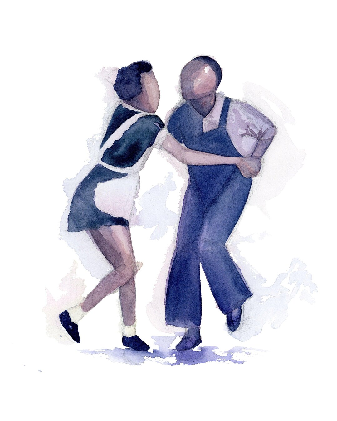 Swing Dance Watercolor Print | Frankie Manning and Ann Johnson | Jazz ...