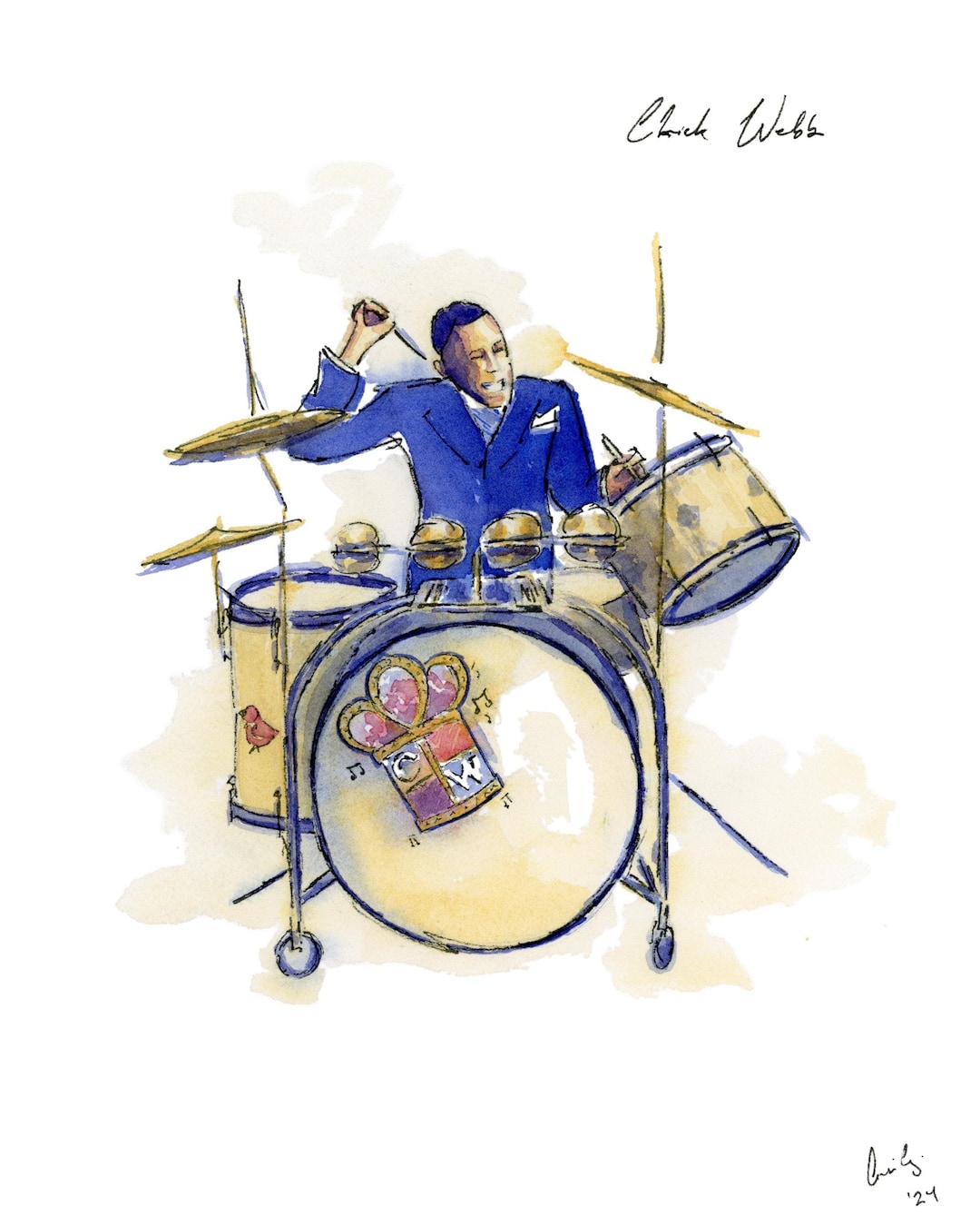 Chick Webb | Jazz Drummer | Watercolor Print - Etsy