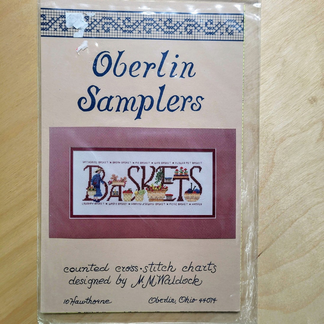 Vintage Counted Cross Stitch Pattern Oberlin Samplers, Baskets Cross ...