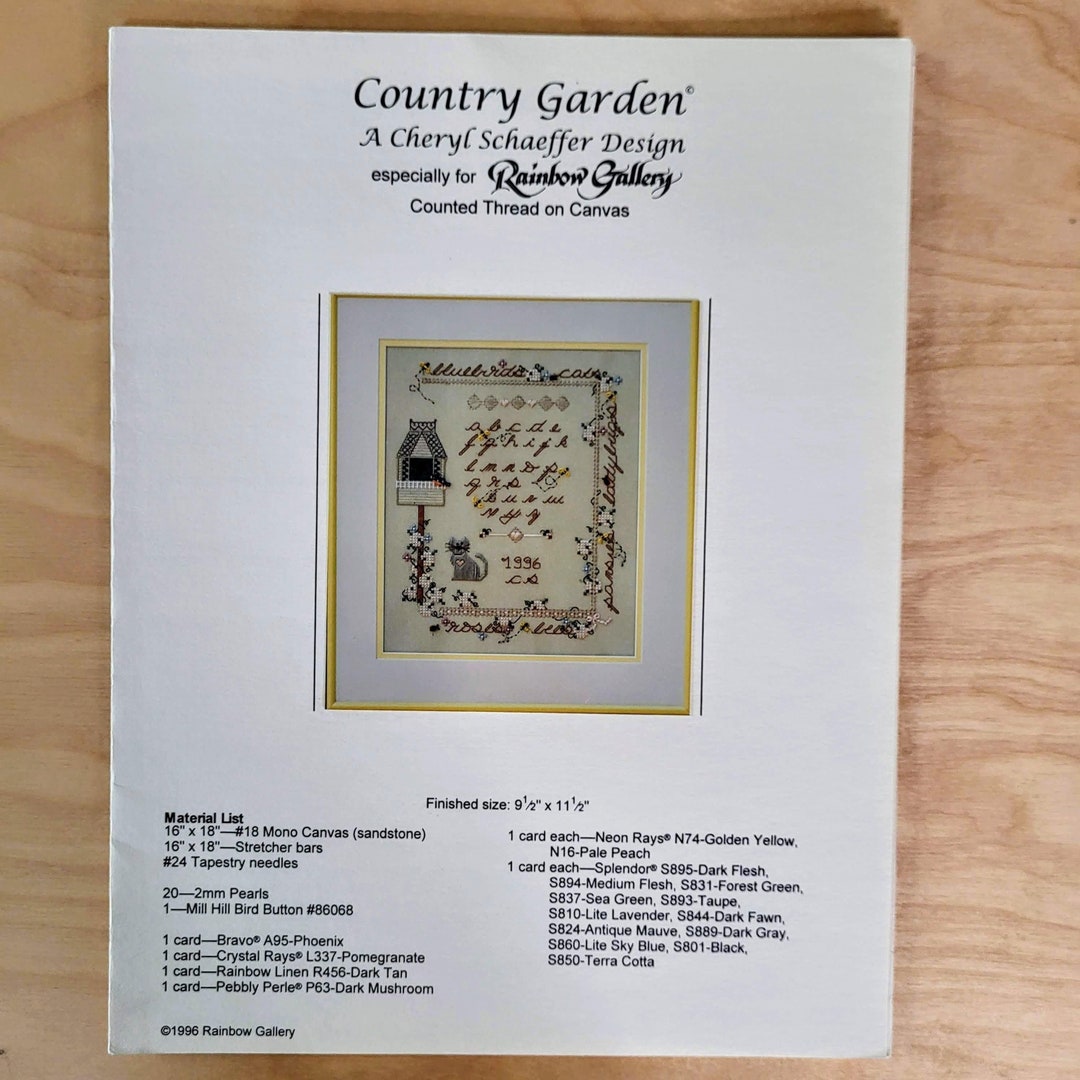 Embroidery Pattern Country Garden, A Cheryl Schaeffer Design by Rainbow ...