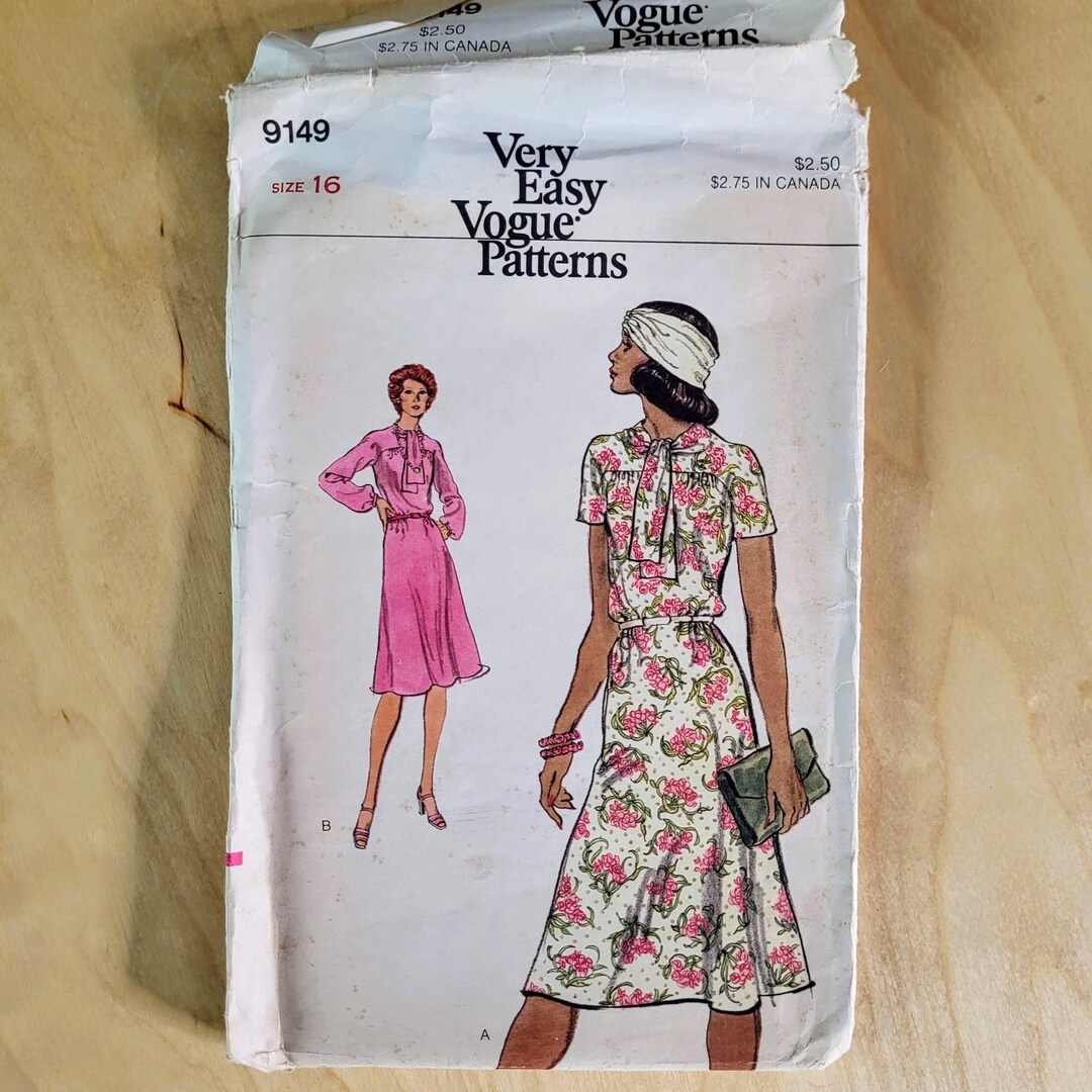 Vogue Sewing Pattern 9149 Women's Shaped A-line Dress With Neckline Tie ...
