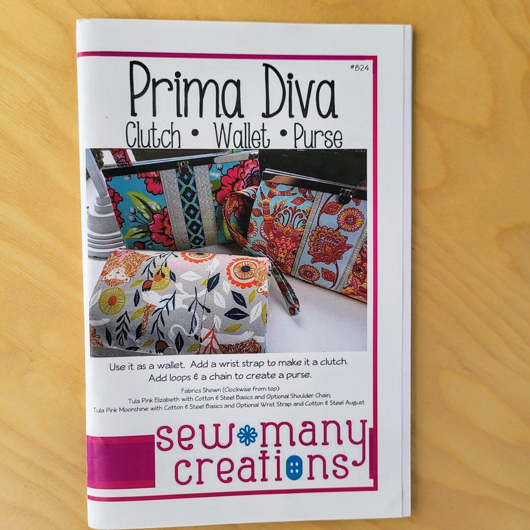 Prima Diva Clutch, Wallet, Purse Sewing Pattern by Sew Many Creations ...