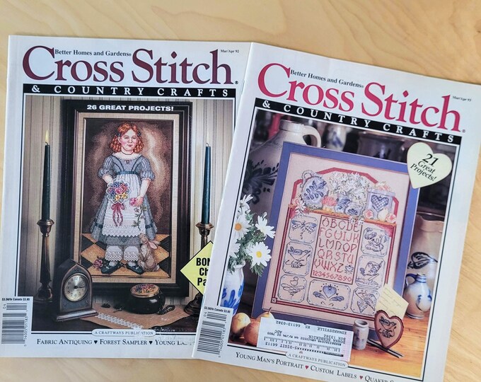 Set of 2 Vintage Cross Stitch and Country Crafts Magazines From Mar/apr ...
