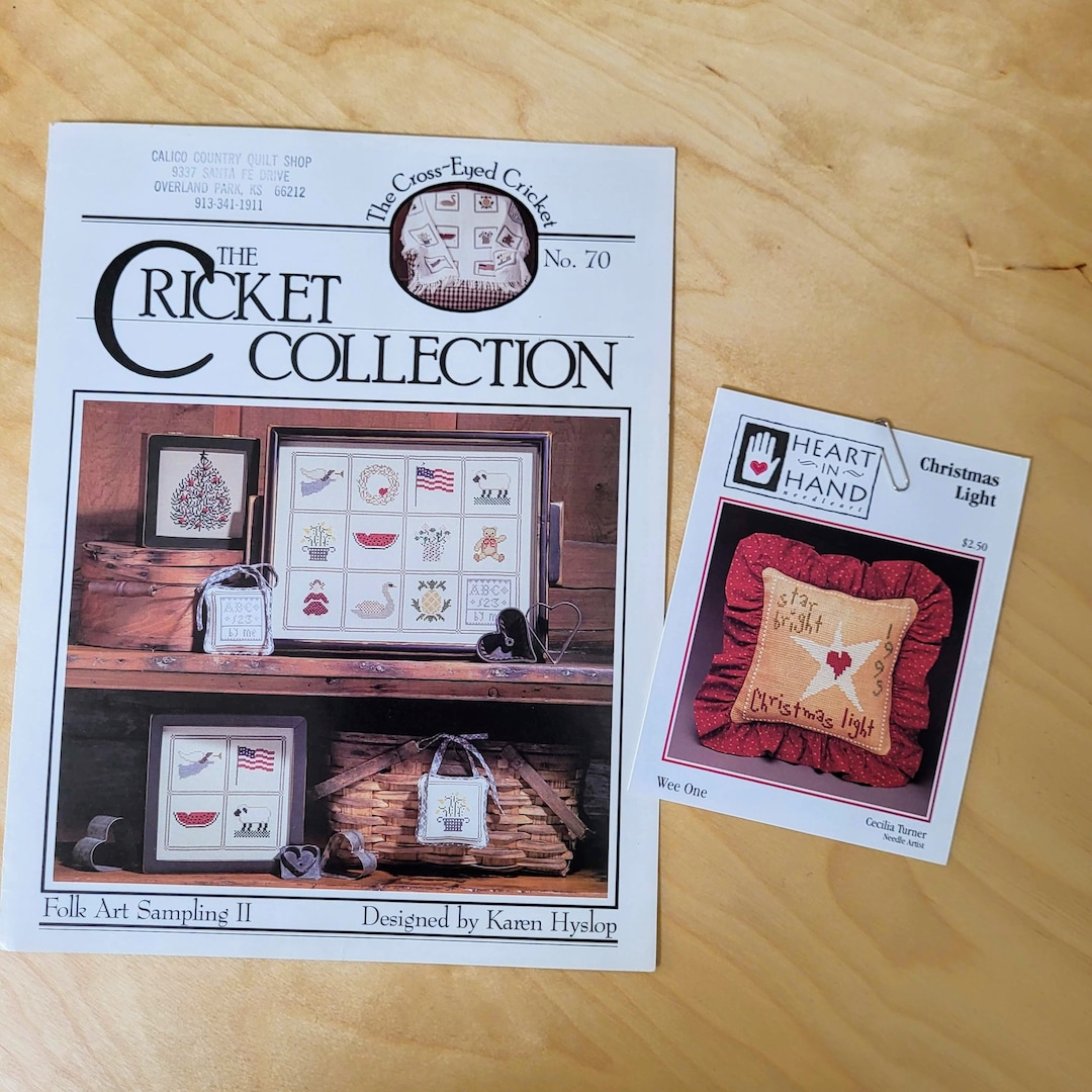 Set of 2 the Cricket Collection and Heart in Hand Cross Stitch Booklets ...