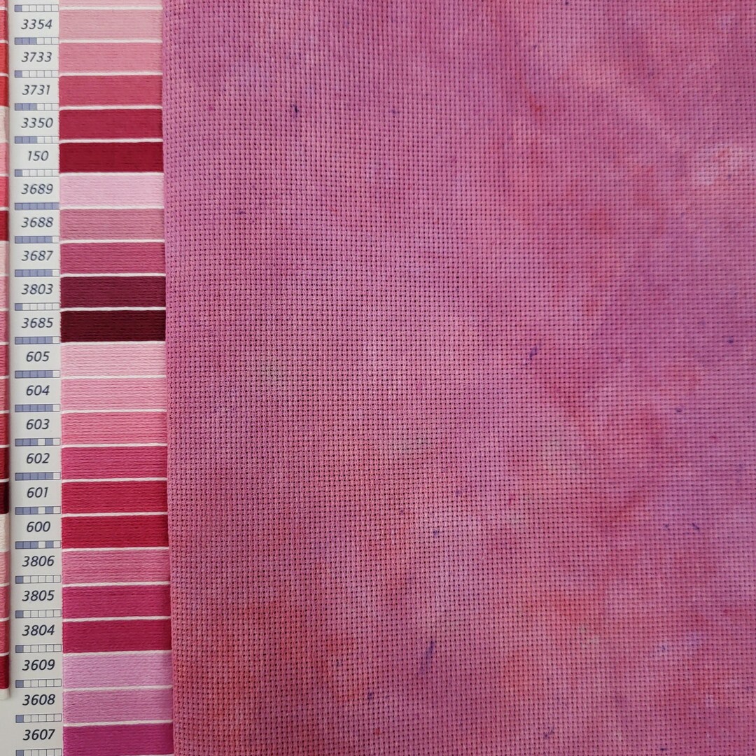 Hand Dyed 18 Count Aida for Cross Stitch or Embroidery, Blue and Purple ...
