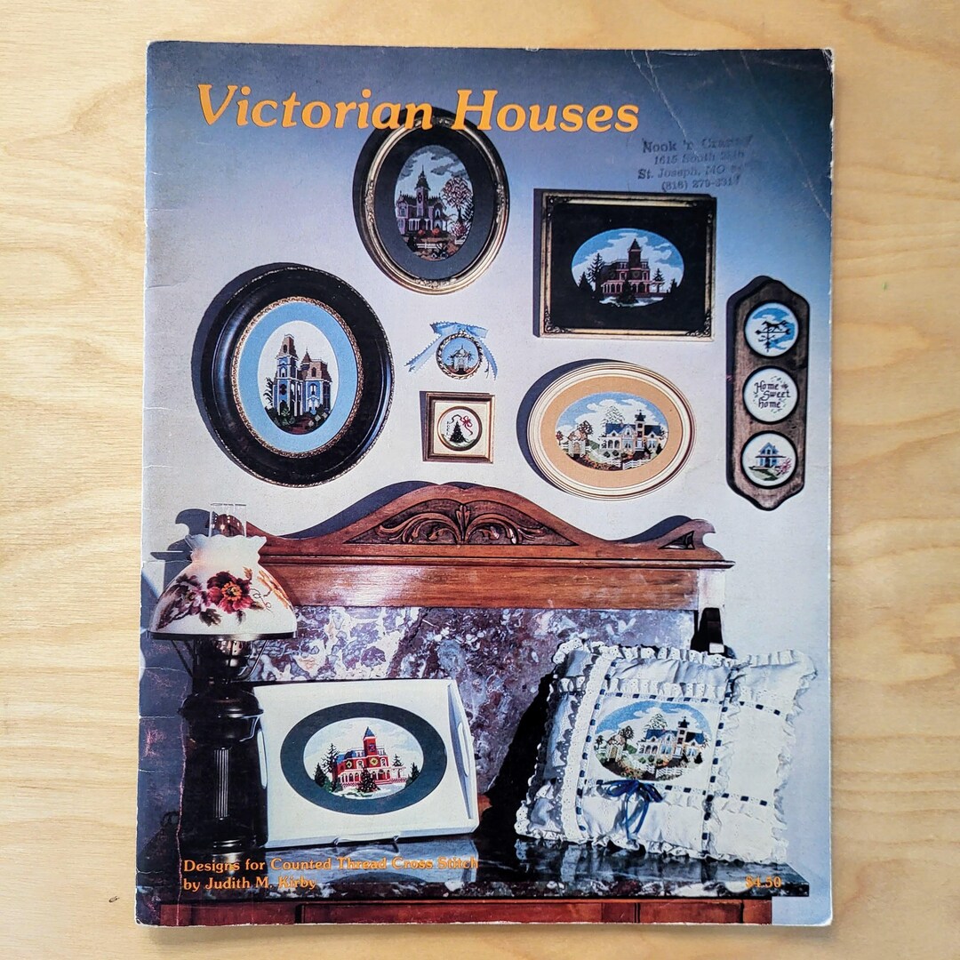 Vintage Counted Cross Stitch Booklet Victorian Houses by Judith M ...