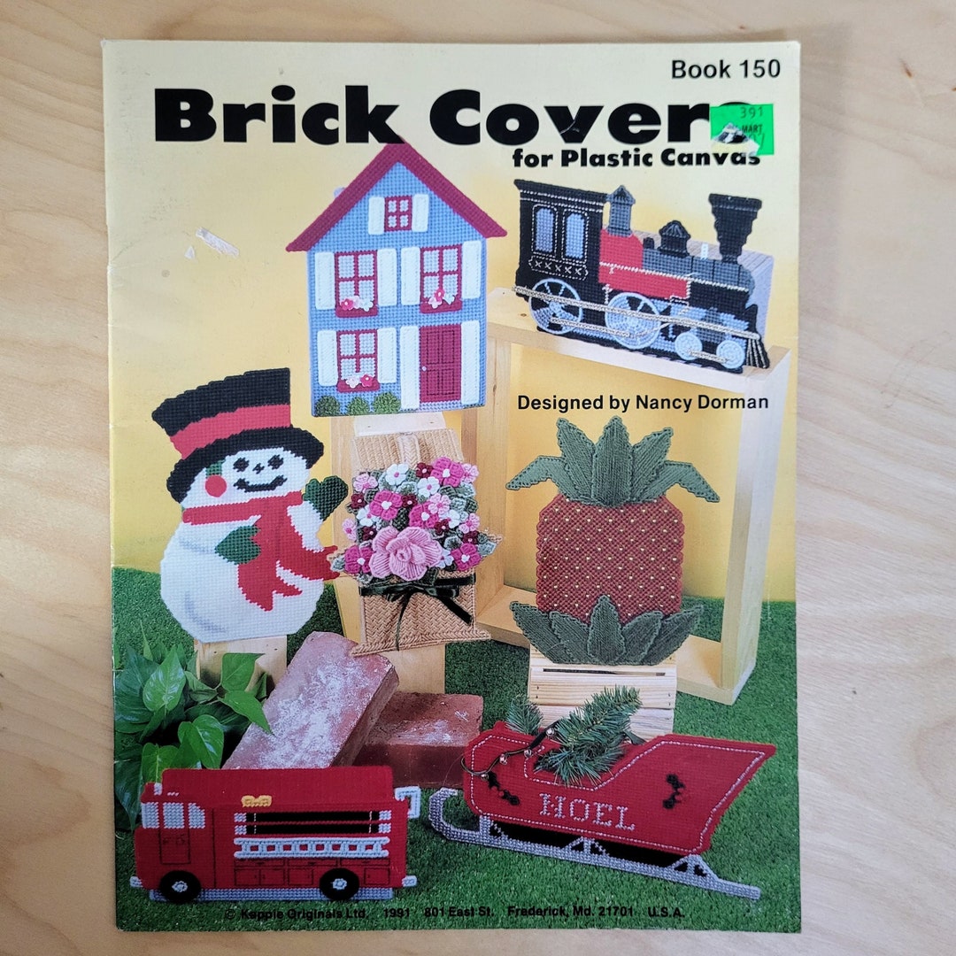 Plastic Canvas Leaflet Brick Covers by Nancy Dorman, Snowman Embroidery ...