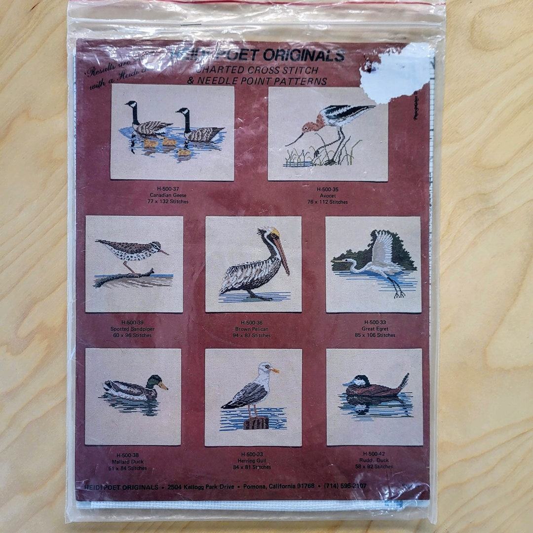 Vintage Counted Cross Stitch Birds Patterns by Heidi Poet Originals - Etsy