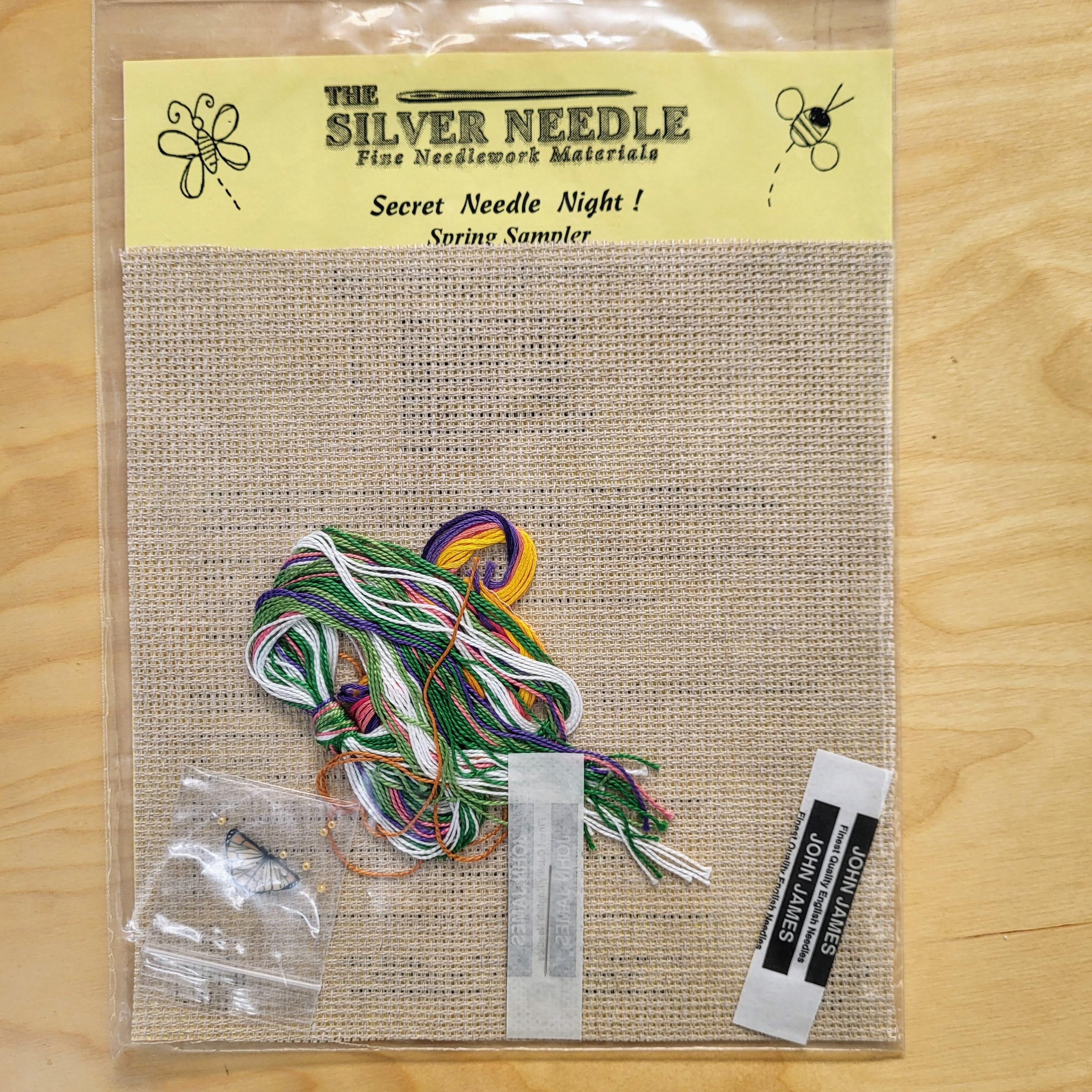 The Silver Needle SECRET NEEDLE NIGHT Spring Sampler Counted Cross ...