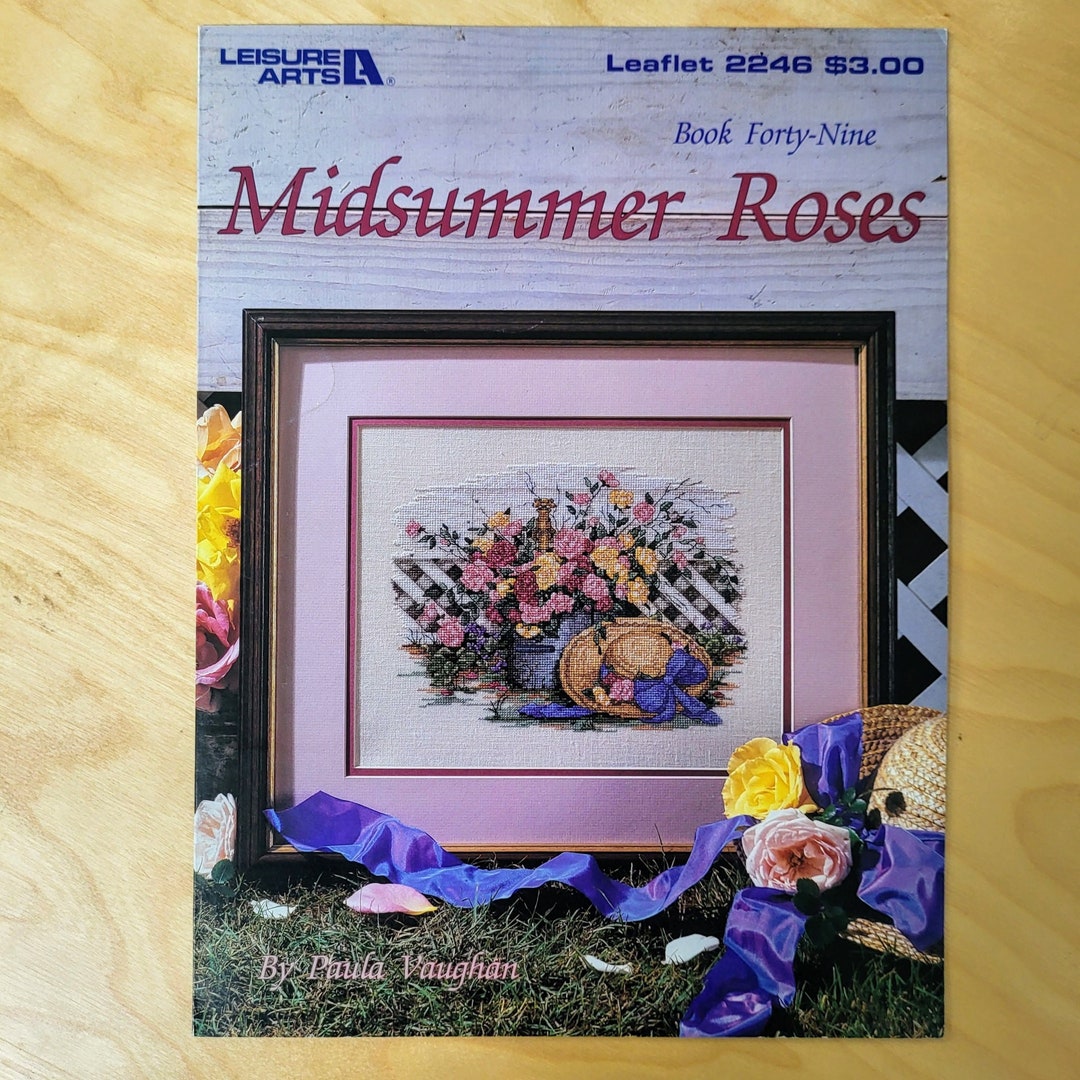 Vintage Cross Stitch Pattern Midsummer Roses by Paula Vaughan Leisure ...