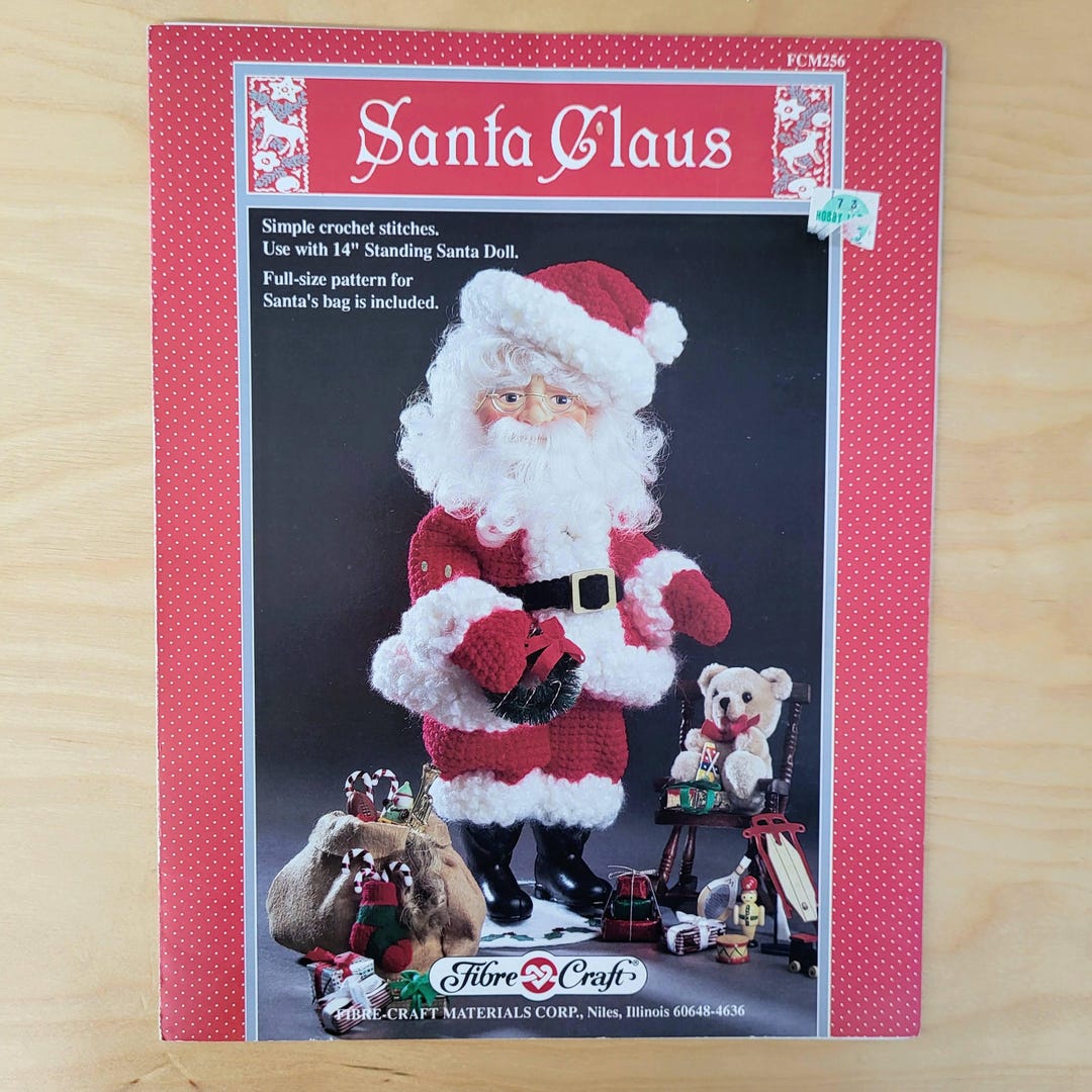 Fibre Craft Christmas Crochet Leaflet Santa Claus, Knitted Toys ...