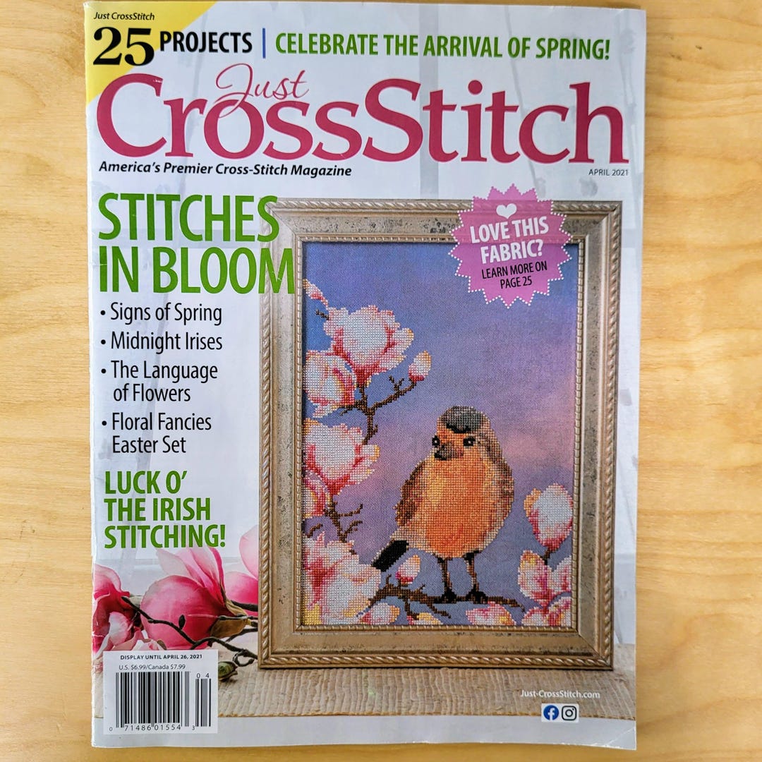 Counted Cross Stitch Magazine Just Cross Stitch April 2021 - Etsy