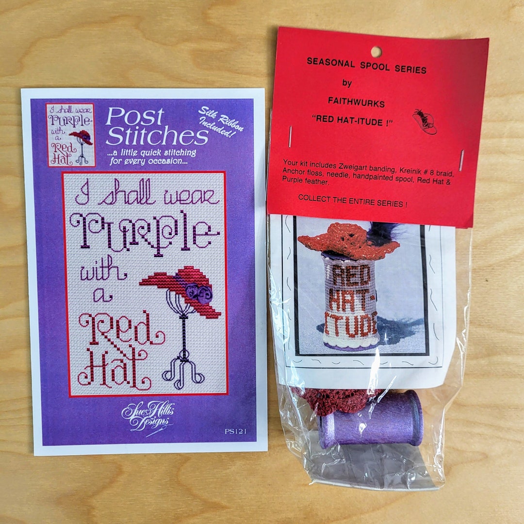 Set of 2 Counted Cross Stitch Pattern Red Hat and Counted Cross Stitch ...