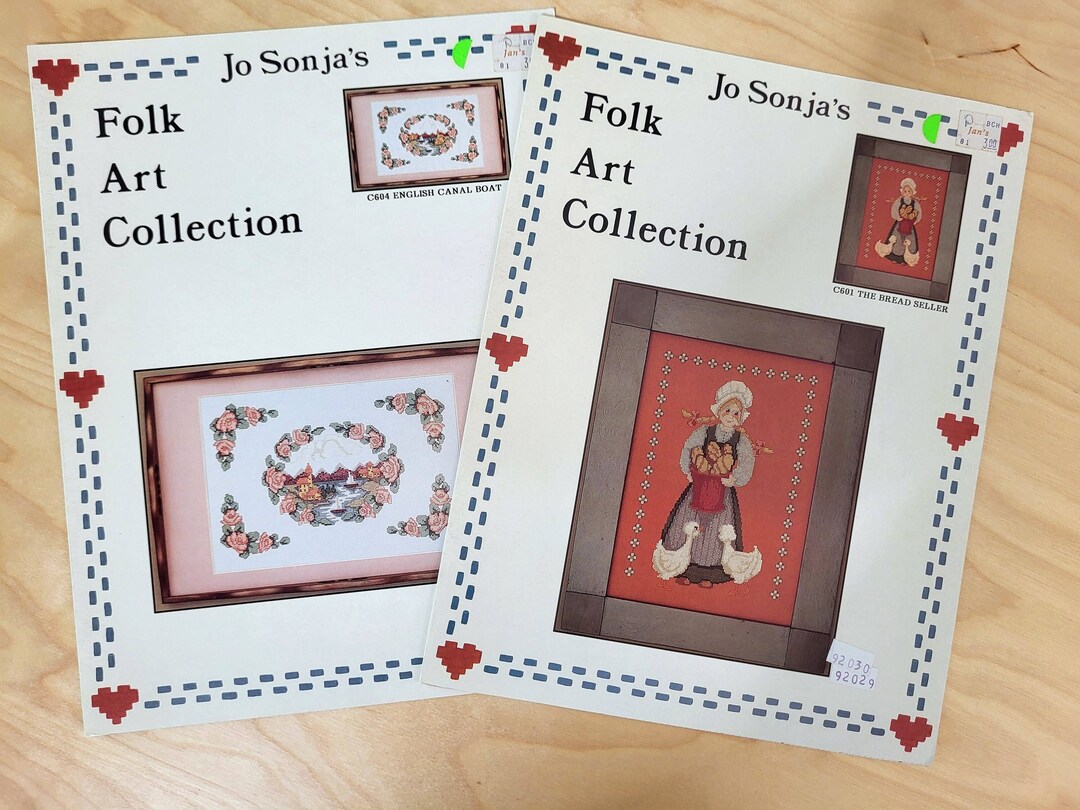 Set of 2 Vintage Cross Stitch Patterns by Jo Sonja's Folk Art ...